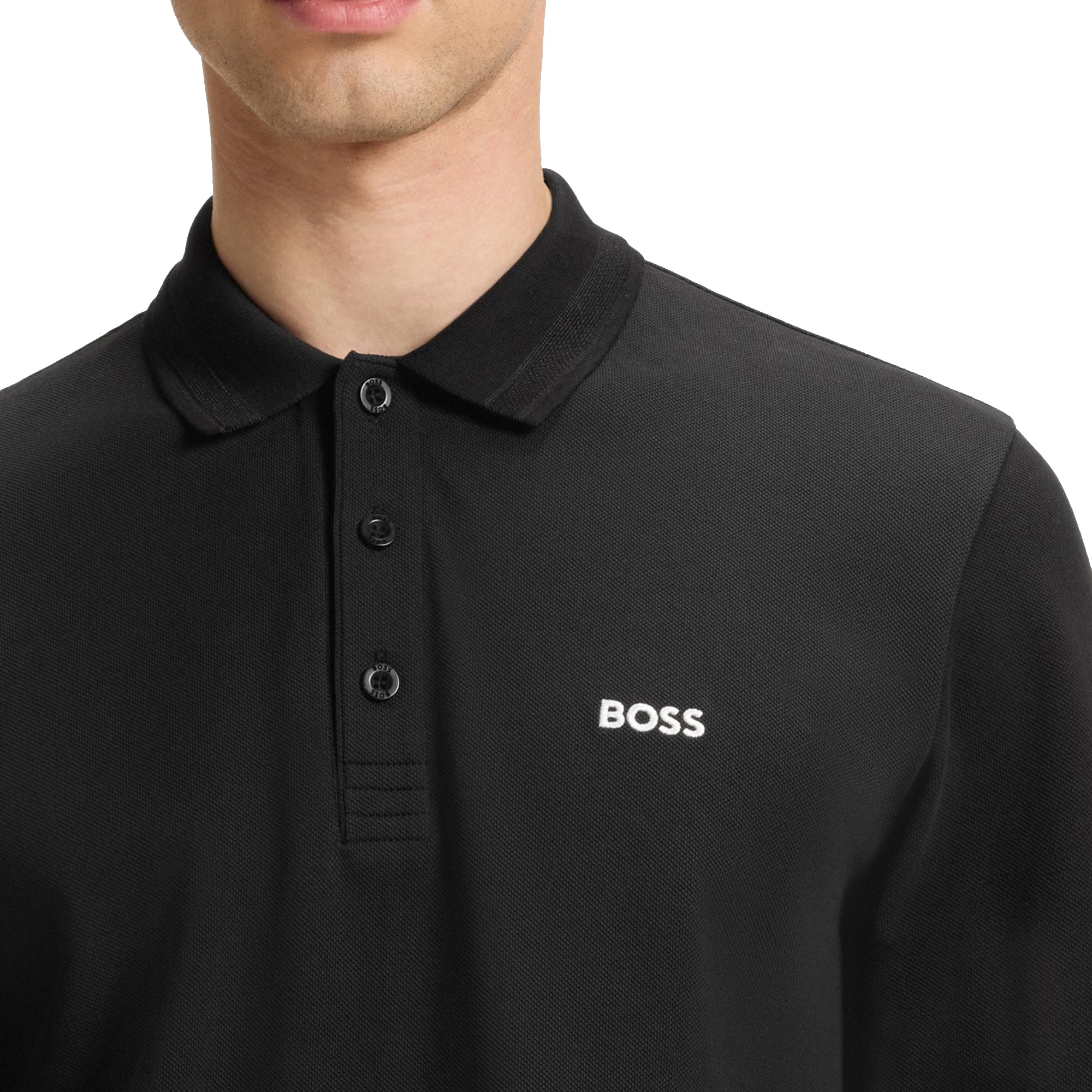 BOSS Plisy LS Polo Shirt WI25 - Black 009 - 50536609-009 - Function18