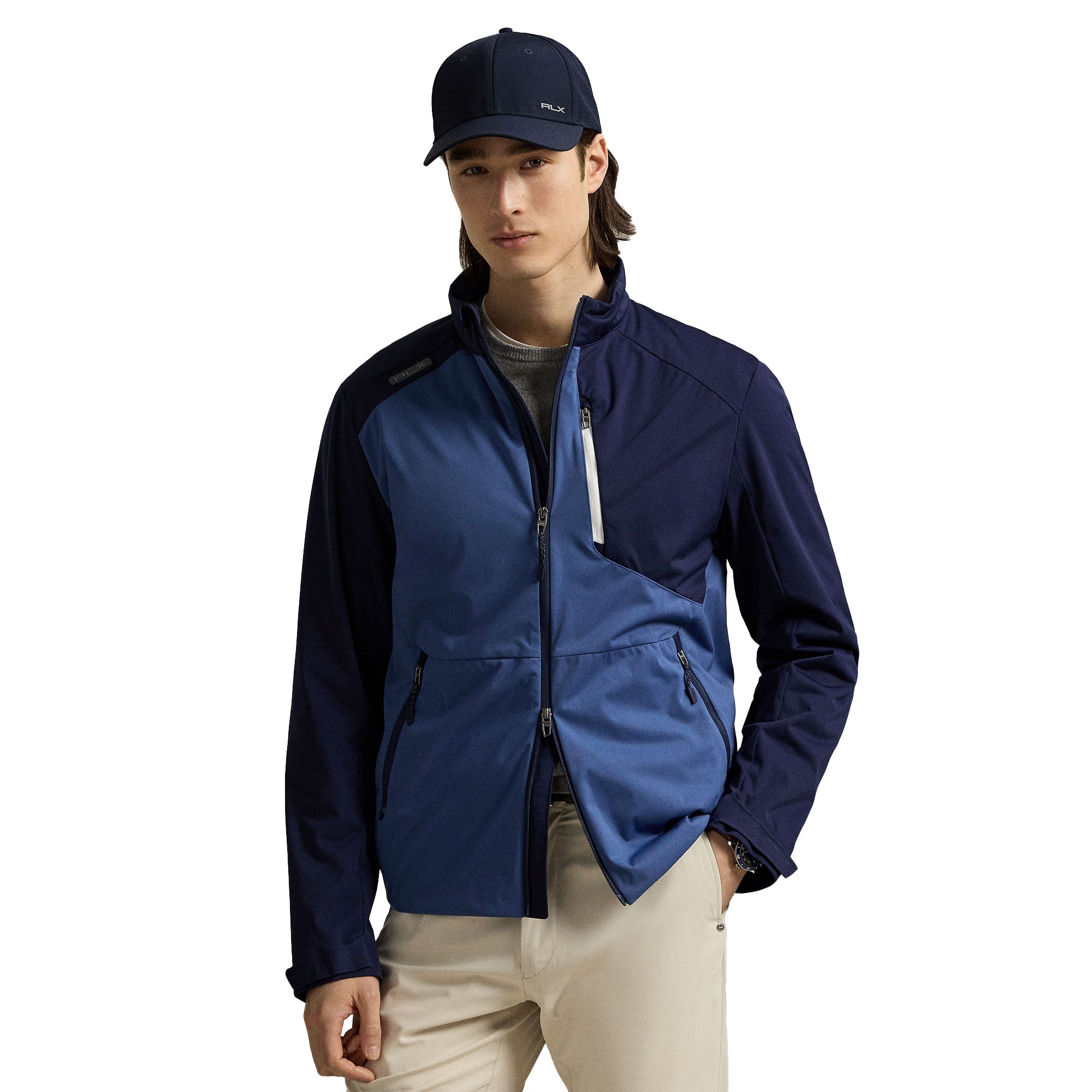 RLX Ralph Lauren Colour Block Packable Jacket - Old Royal/Refined Navy 001 - 785A75836-001 ...