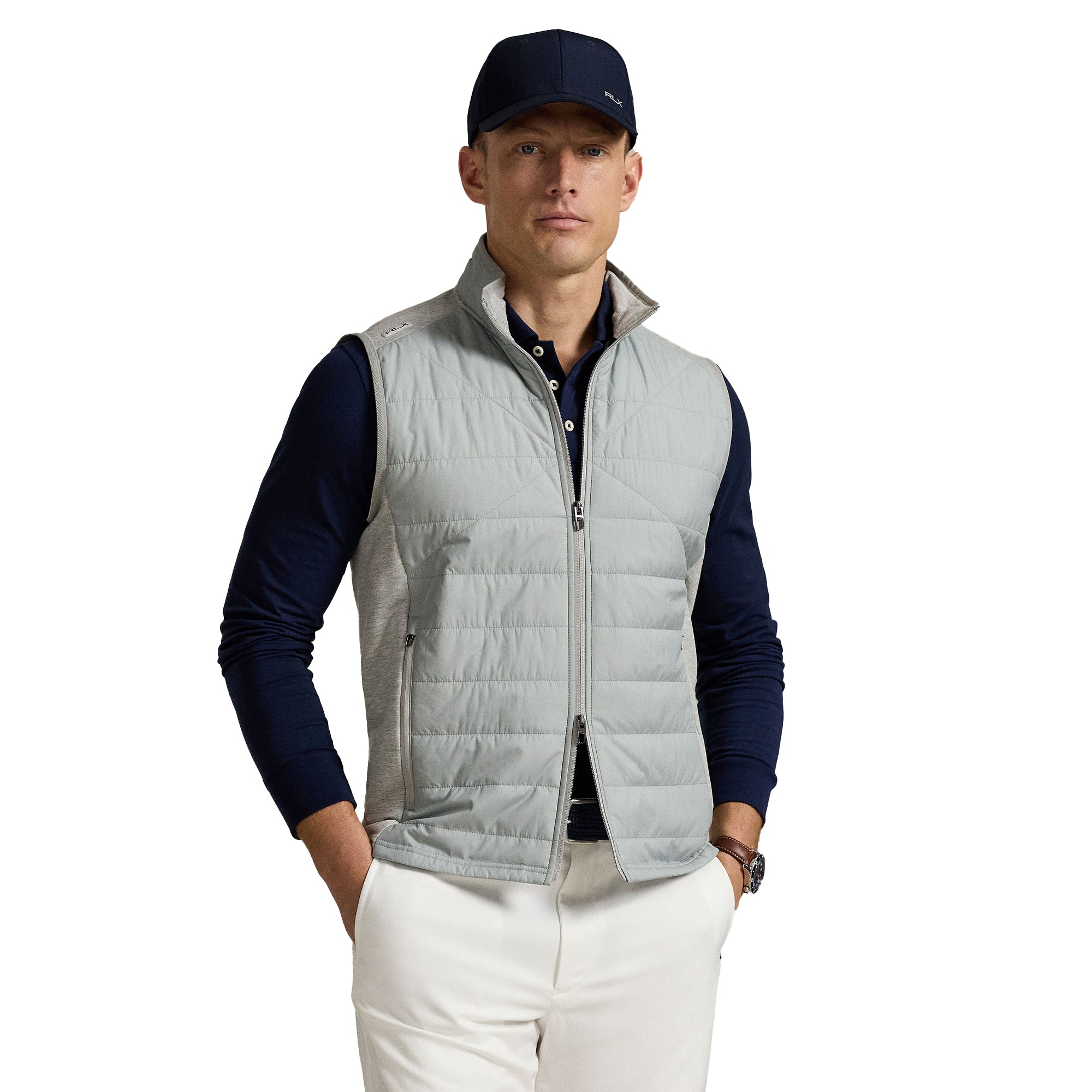 RLX Ralph Lauren Hybrid Full Zip Vest - Andover Heather 002 - 785A70689-002 - Function18