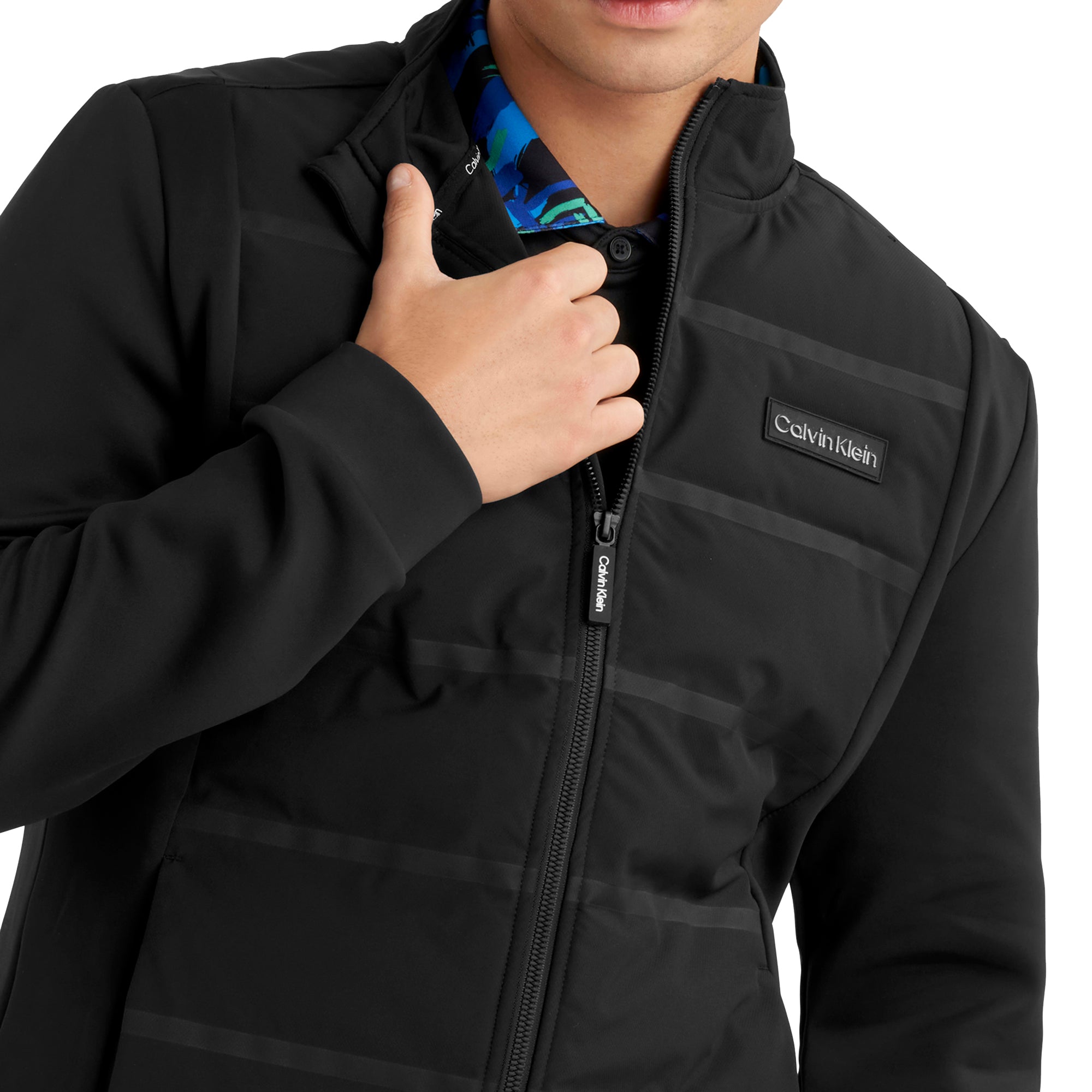 Calvin Klein Golf Houston Hybrid Full Zip Jacket - Black - CKMA25118 ...