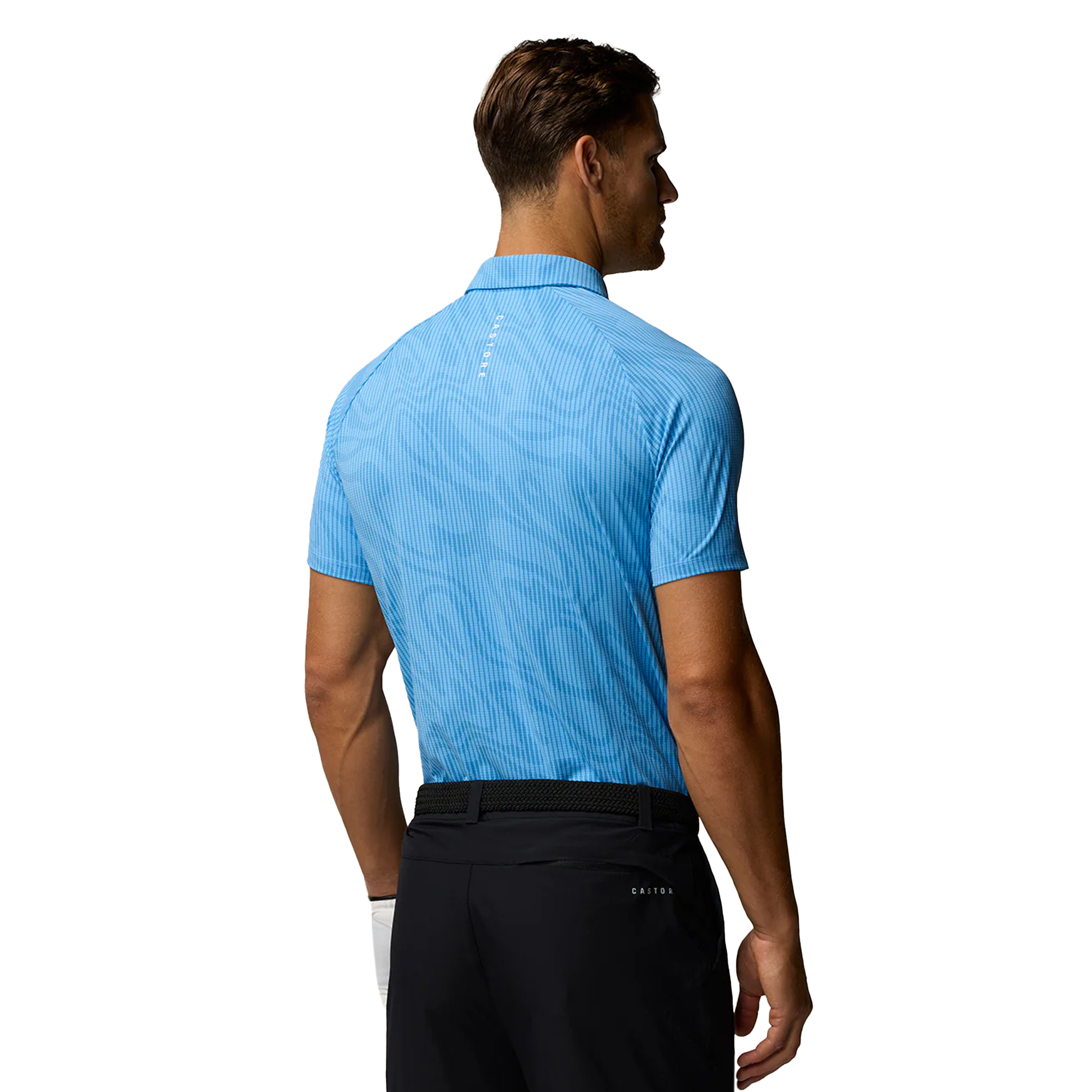 Castore Golf Club Glow Printed Polo Shirt - Cool Blue/White 041 ...