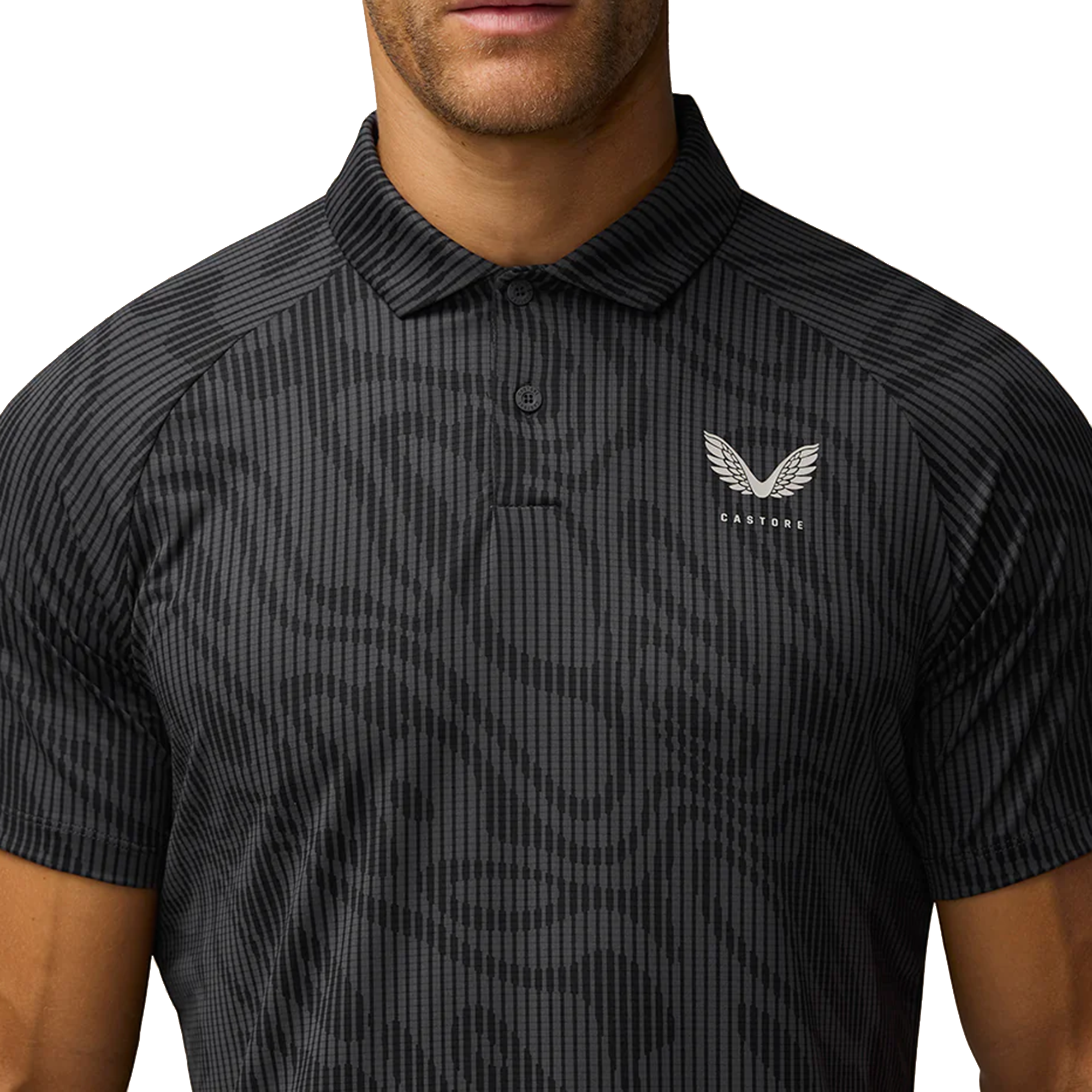 Castore Golf Club Glow Printed Polo Shirt - Gunmetal/Mid Grey 118 ...