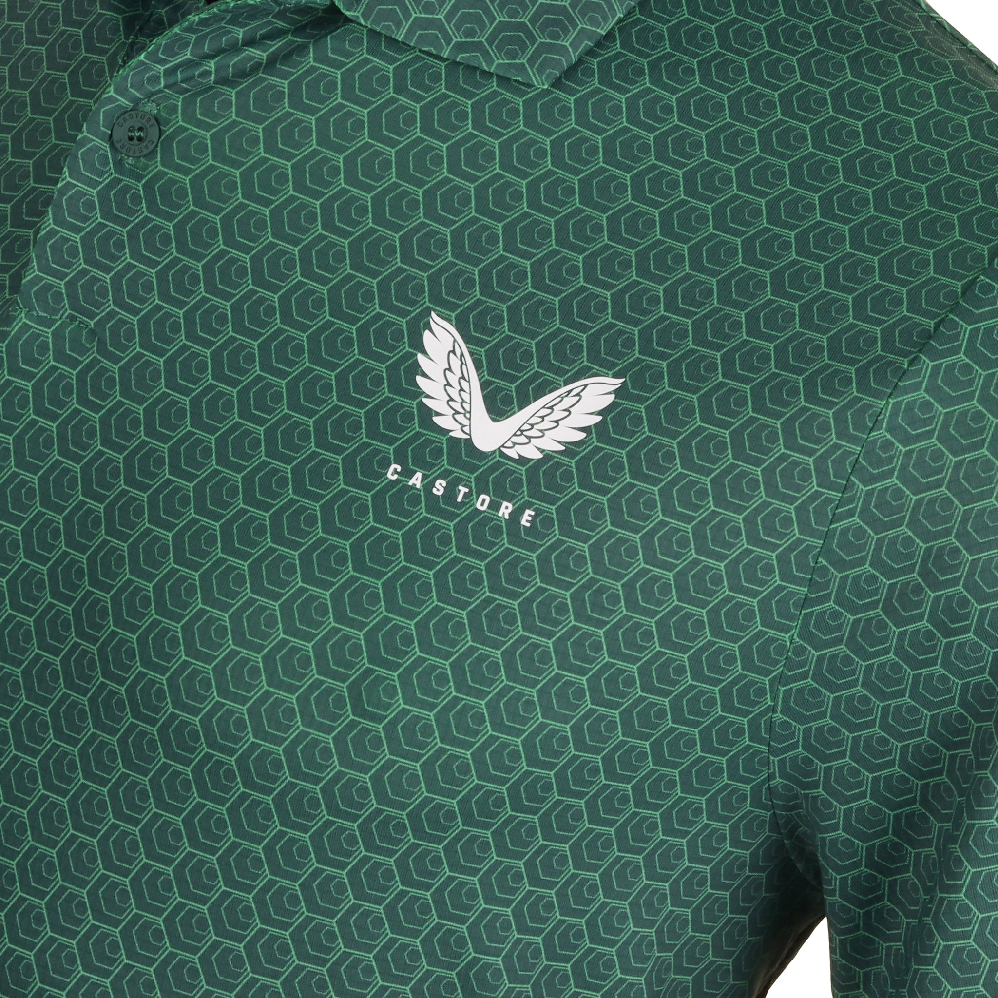 Castore Golf Printed Polo Shirt SS24 GMC30695 Pine Grey 261 ...