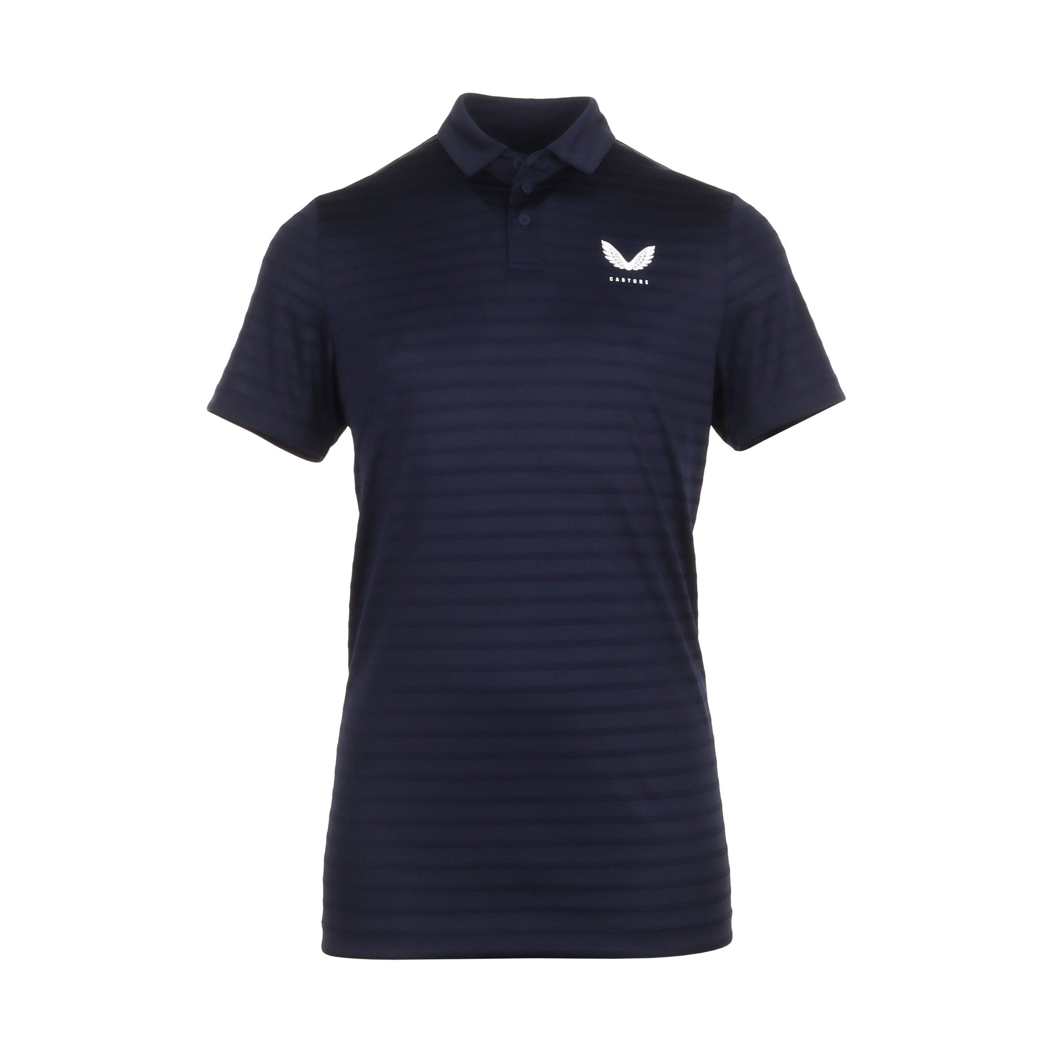 Castore Golf Textured Pique Stripe Polo Shirt - Midnight Navy 021 ...