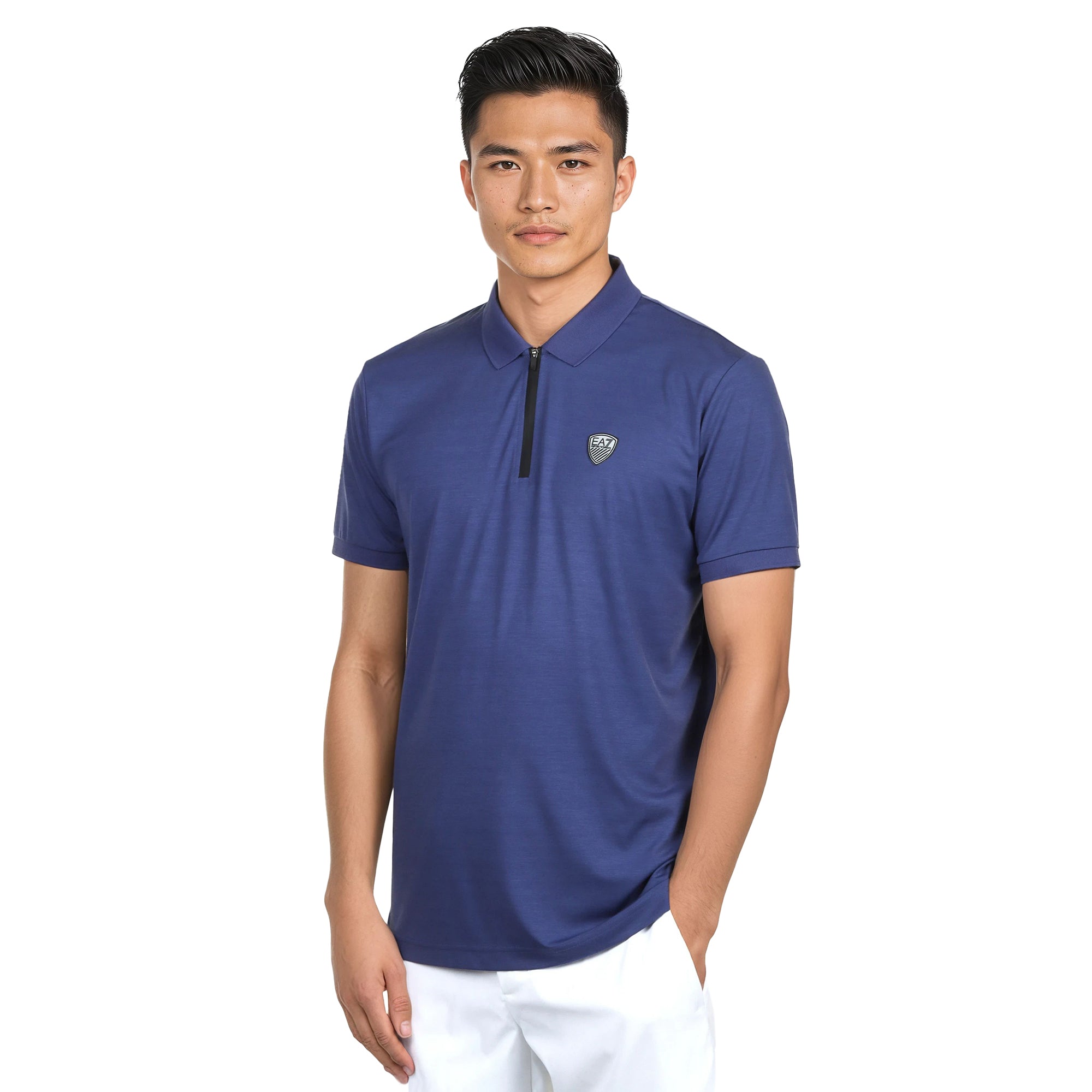 Emporio Armani EA7 Premium Shield Polo Shirt - Deep Cobalt UA029 ...
