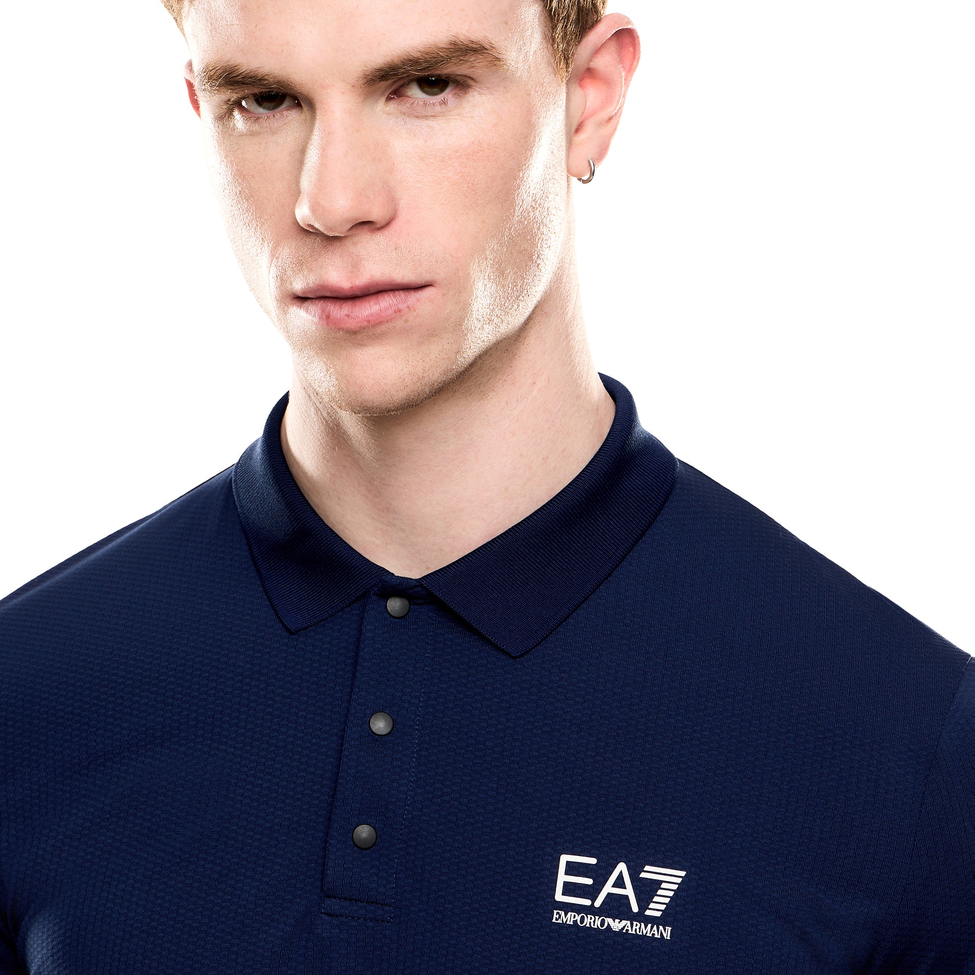Emporio Armani EA7 Pro Two Tone Polo Shirt - Medieval Blue UB107 ...