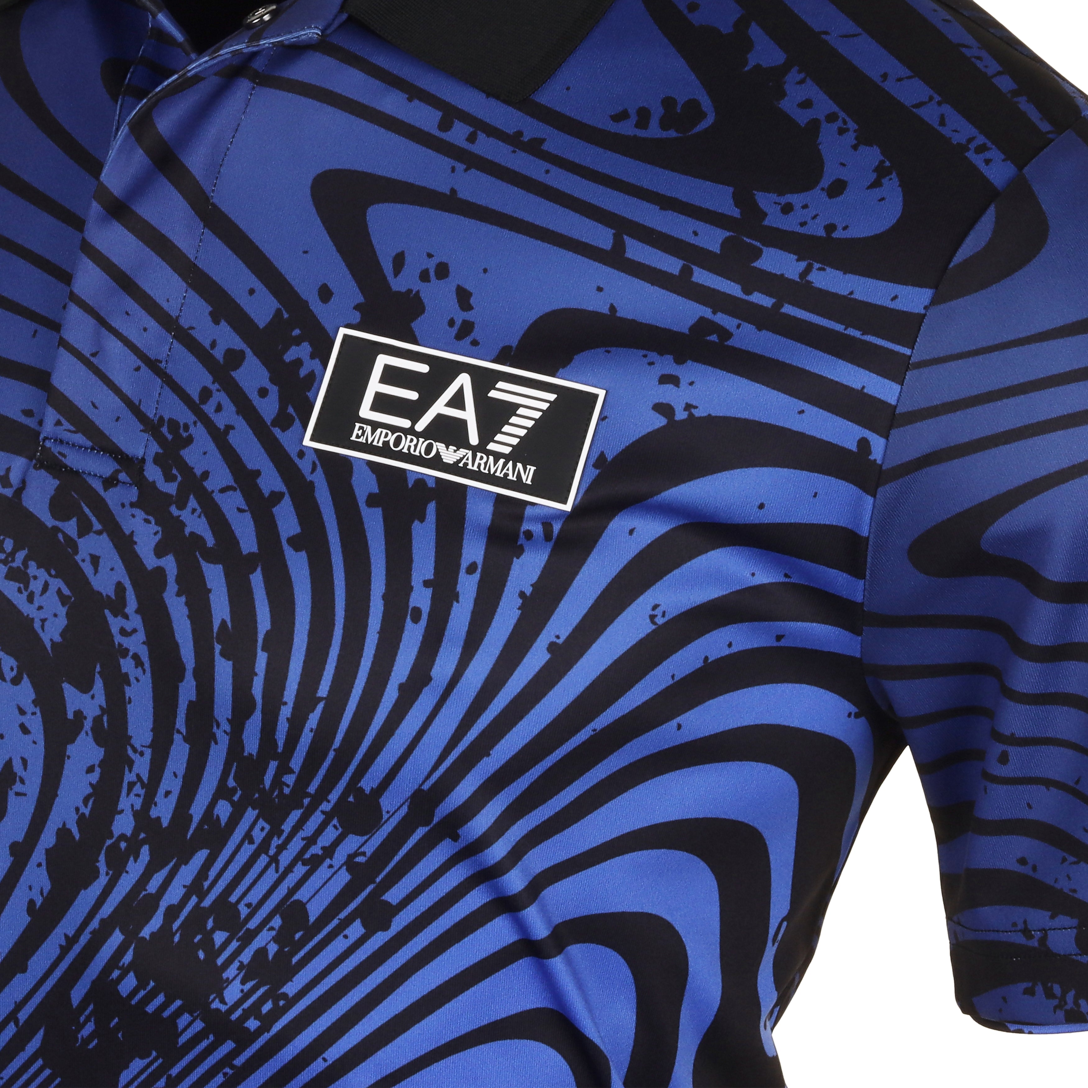Emporio Armani EA7 Ventus7 Pro Graphic Polo Shirt - Fancy Blue 2502 ...