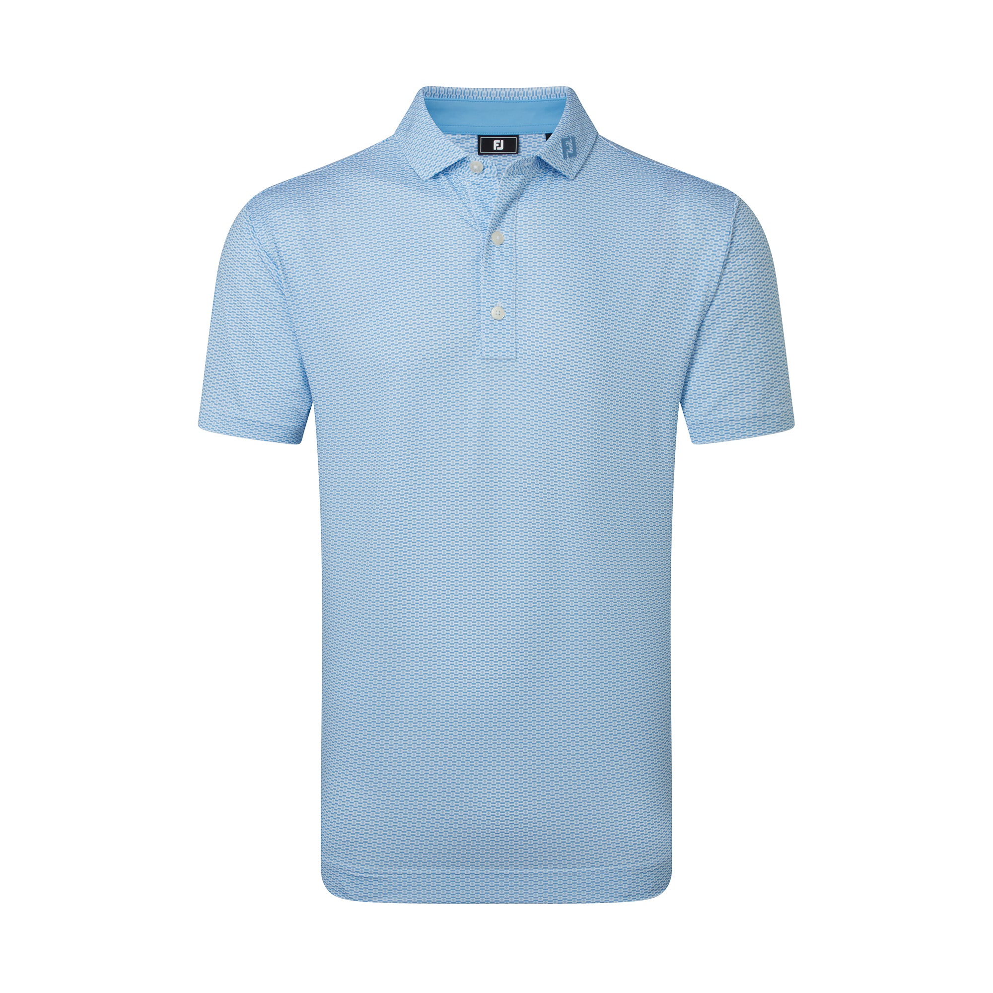 FootJoy FJ Nautical Flag Print Lisle Shirt - Blue Reef/Deep Reef ...