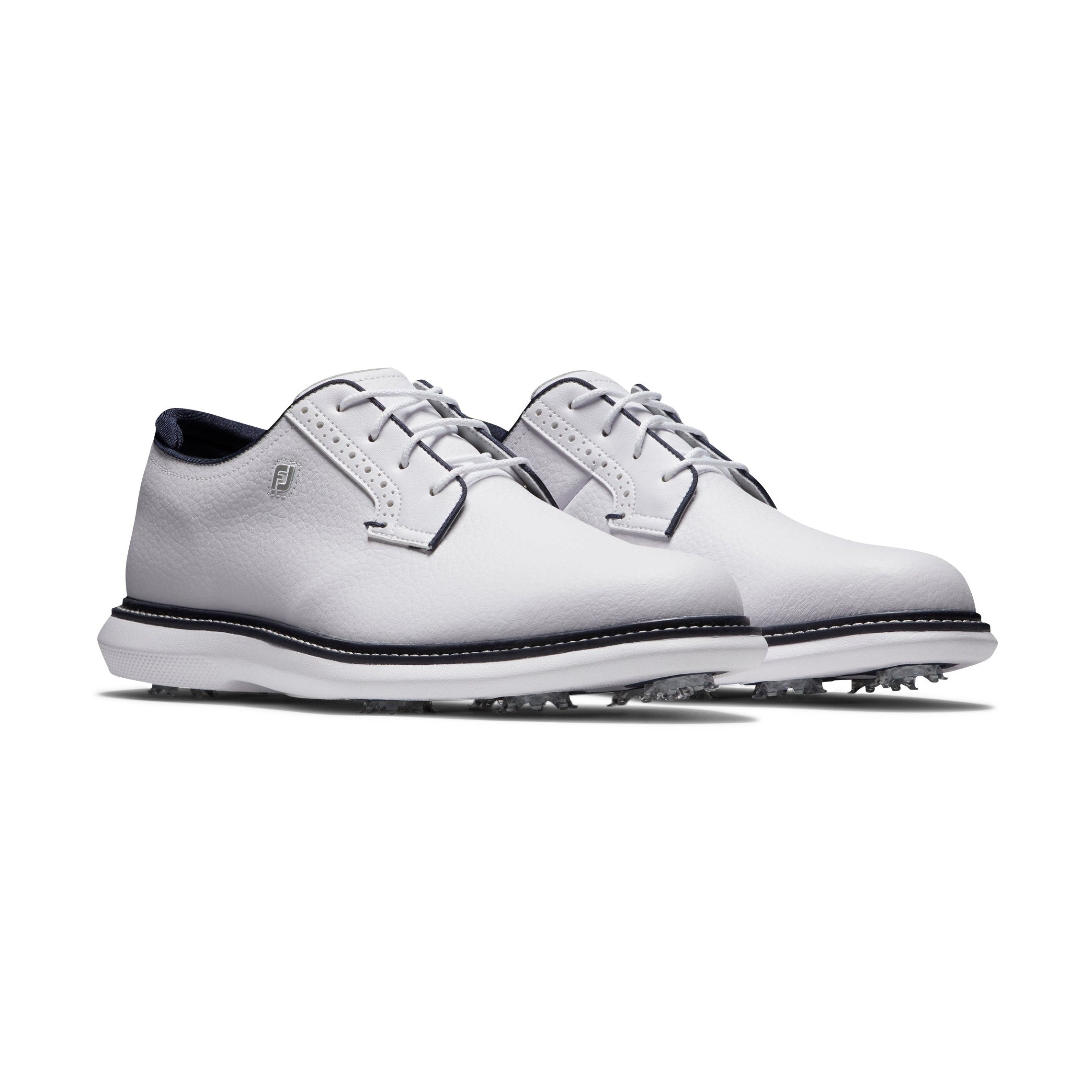 FootJoy FJ Traditions Blucher Golf Shoes - White/Navy - 57938 - Function18