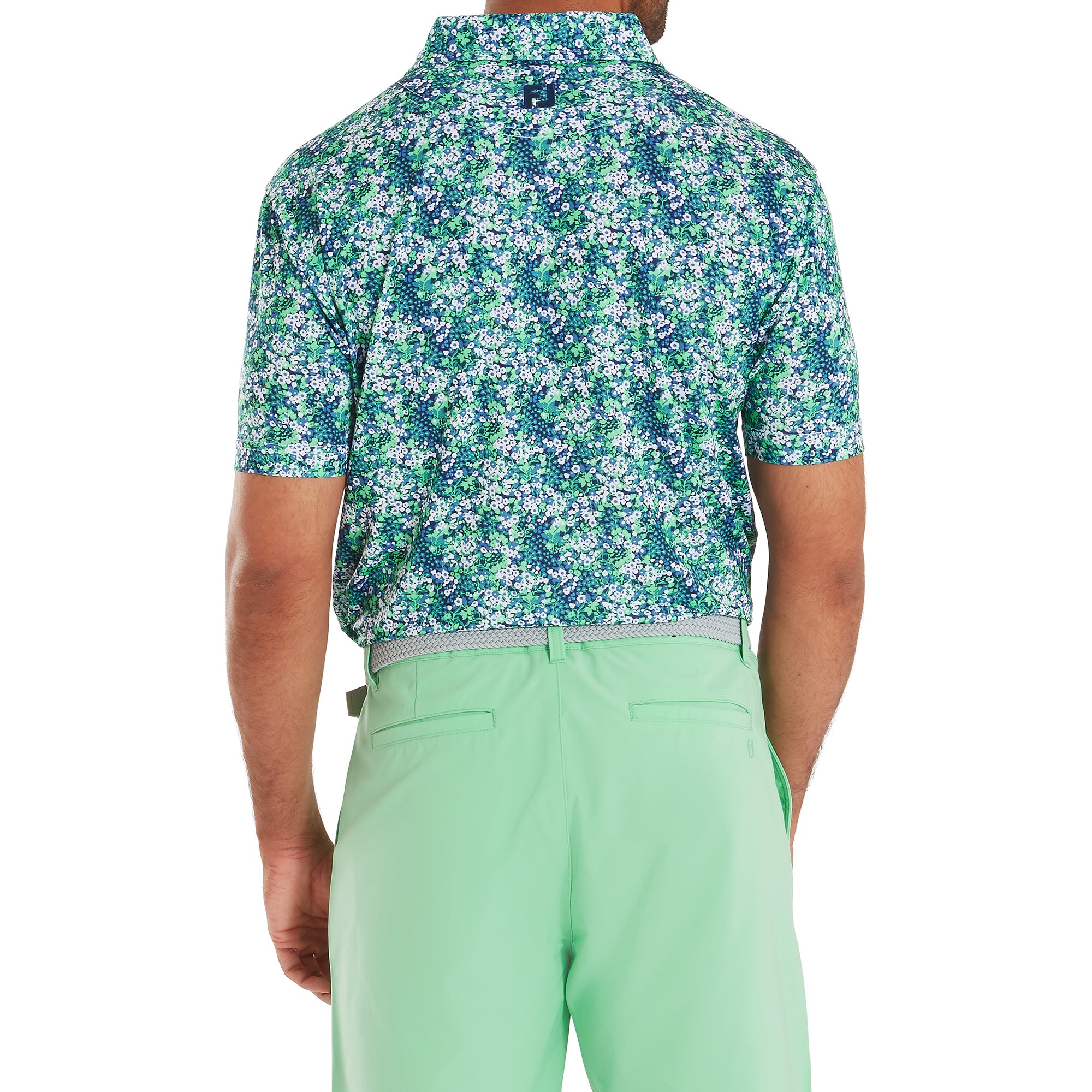 FootJoy Garden Print Lisle Golf Shirt - Navy - 37795 - Function18 ...