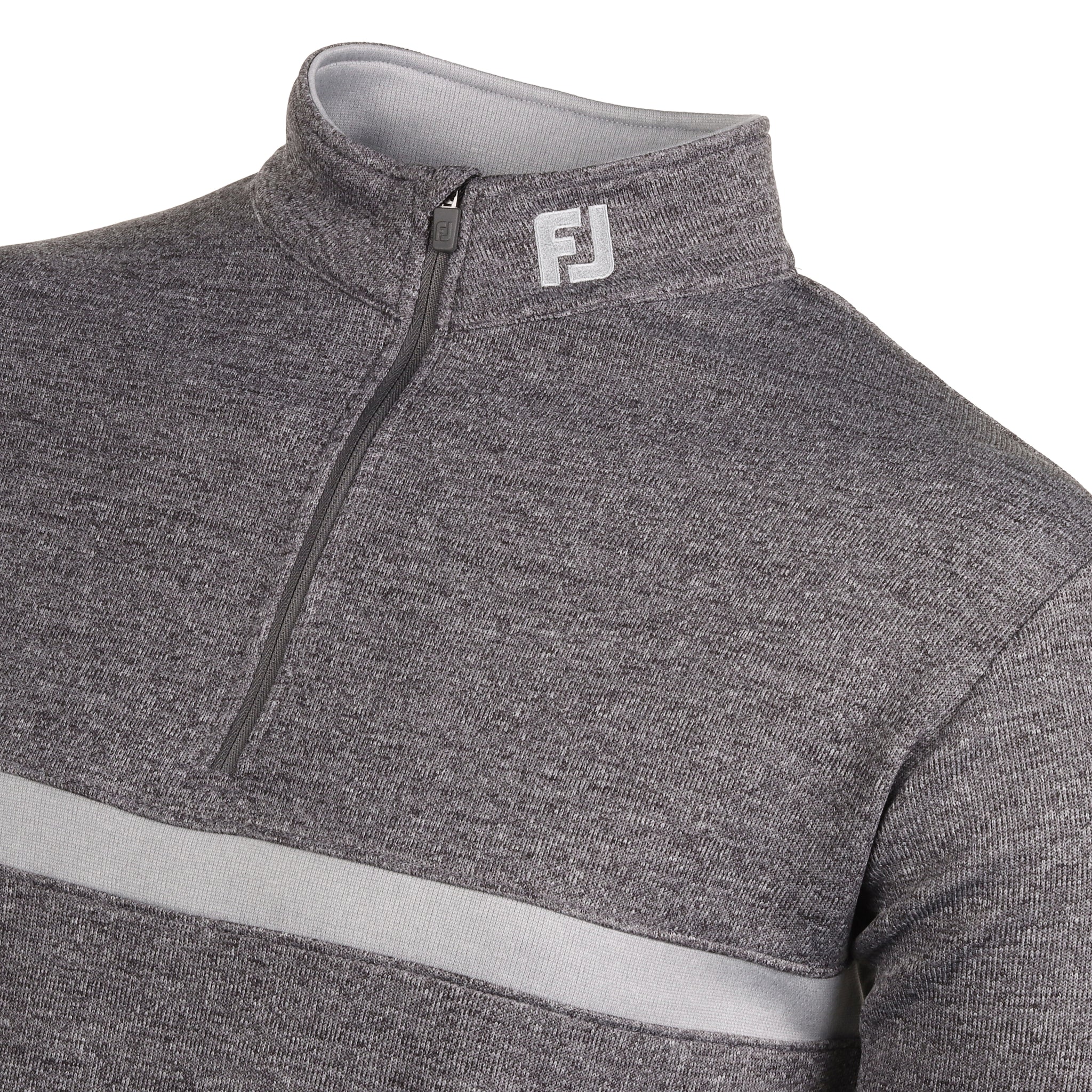 FootJoy Inset Stripe Chill Out Pullover 81633 Heather Gravel Heather ...