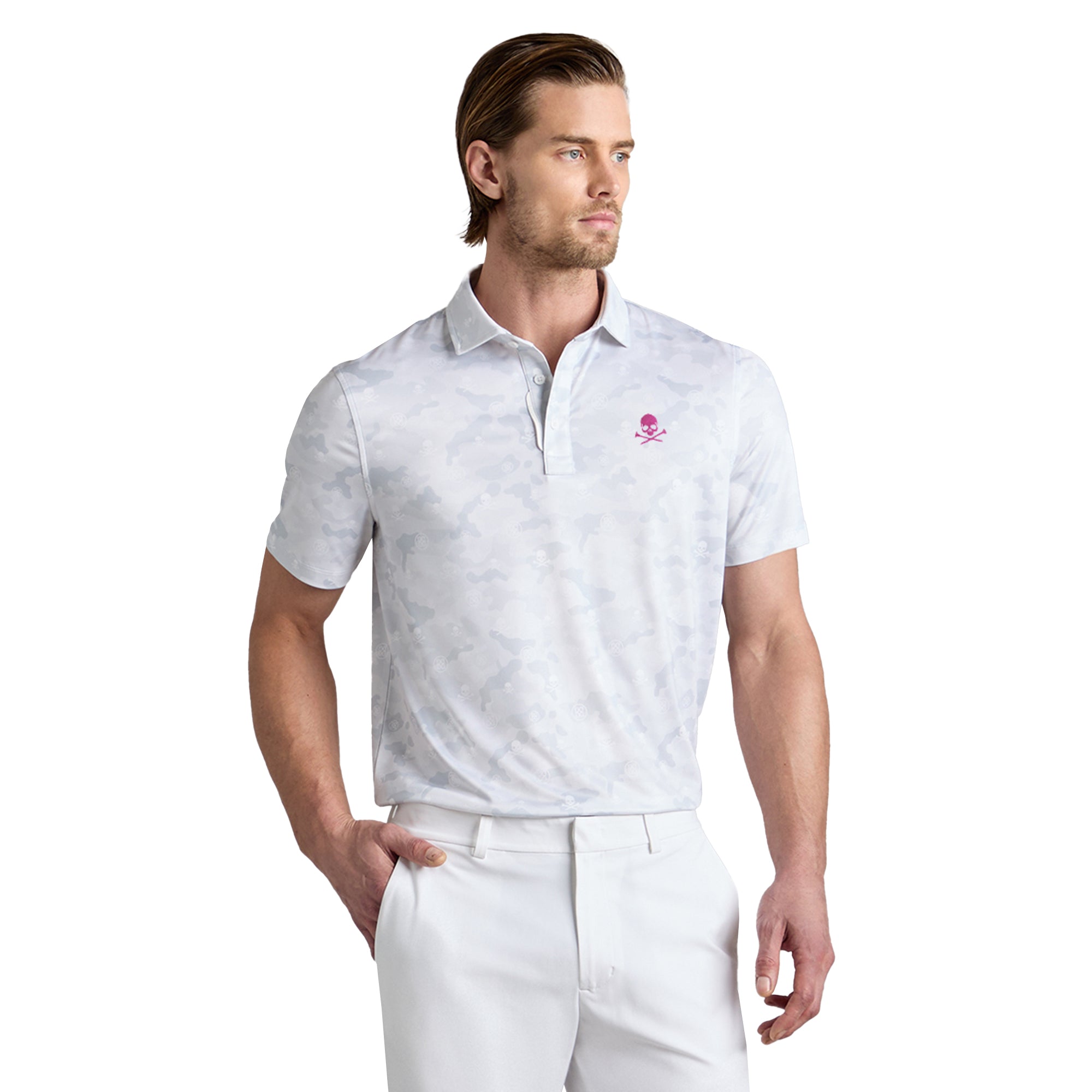 G/FORE Icon Camo Tech Jersey Polo - Snow - GMP000100-SNO-LC - Function18
