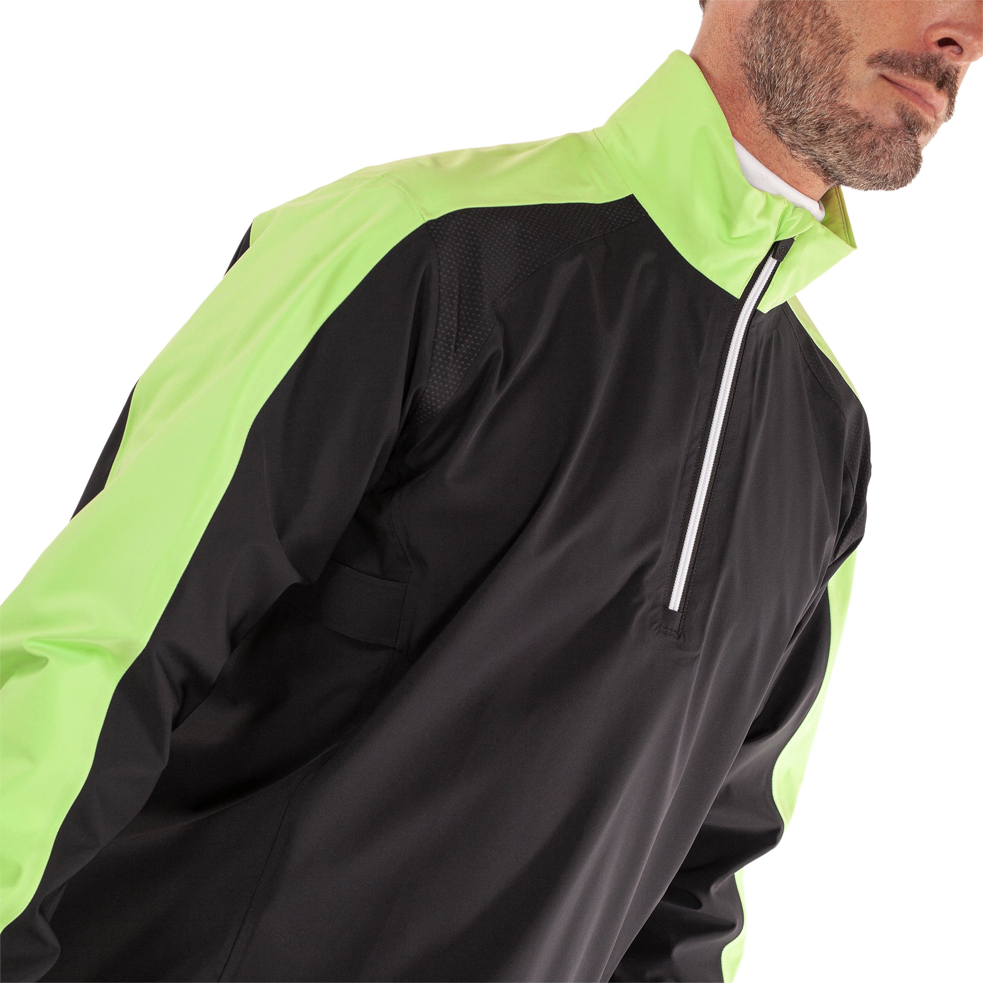 Galvin Green Adam Pertex Waterproof Golf Jacket - Black/Fresh Green ...
