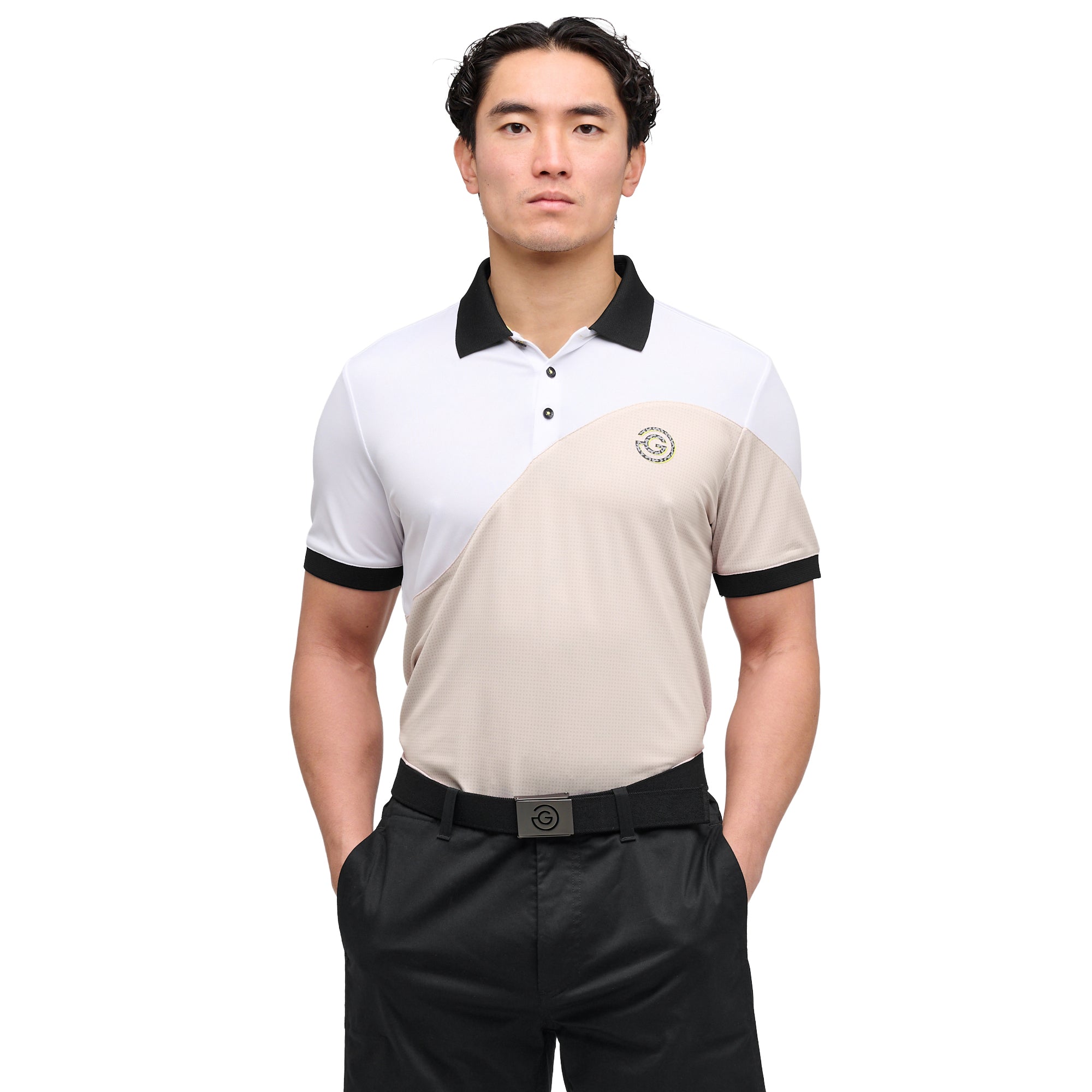 Galvin Green Concept Myron Ventil8+ Golf Shirt - Sand/White 8746 ...