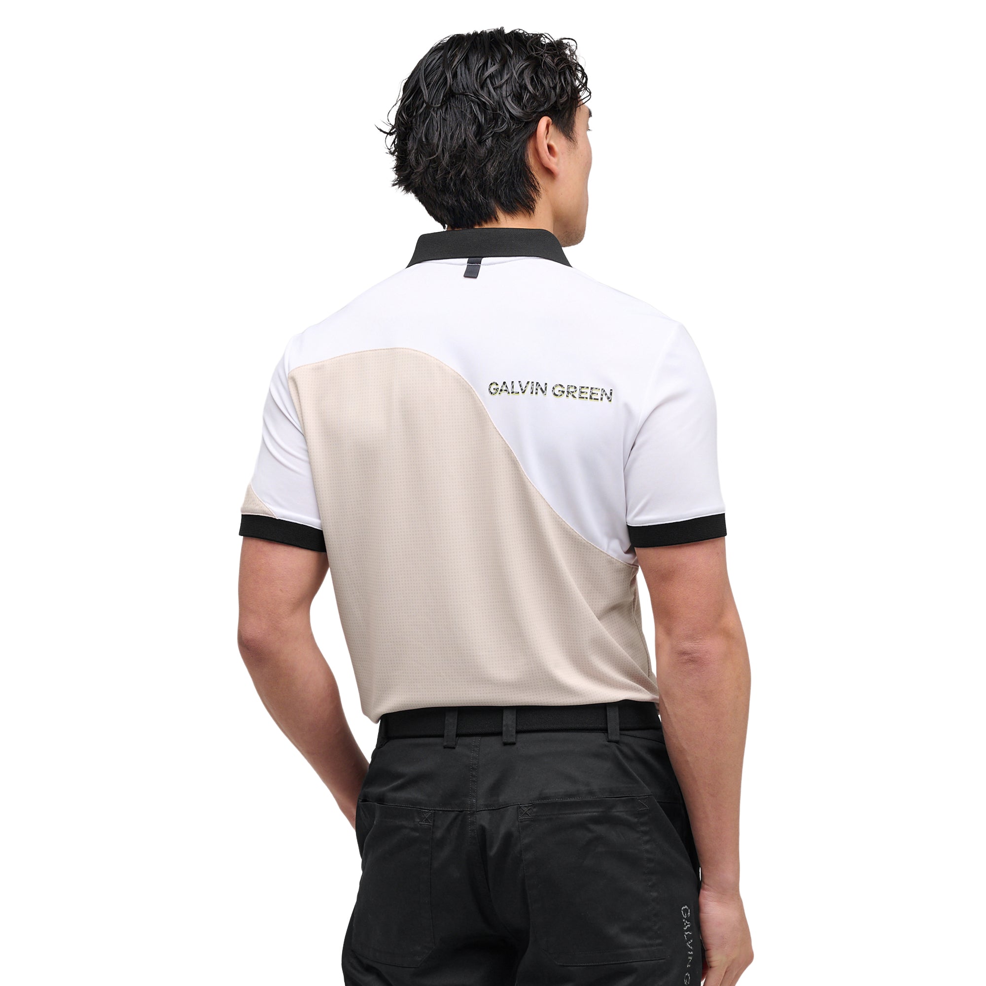 Galvin Green Concept Myron Ventil8+ Golf Shirt - Sand/White 8746 ...