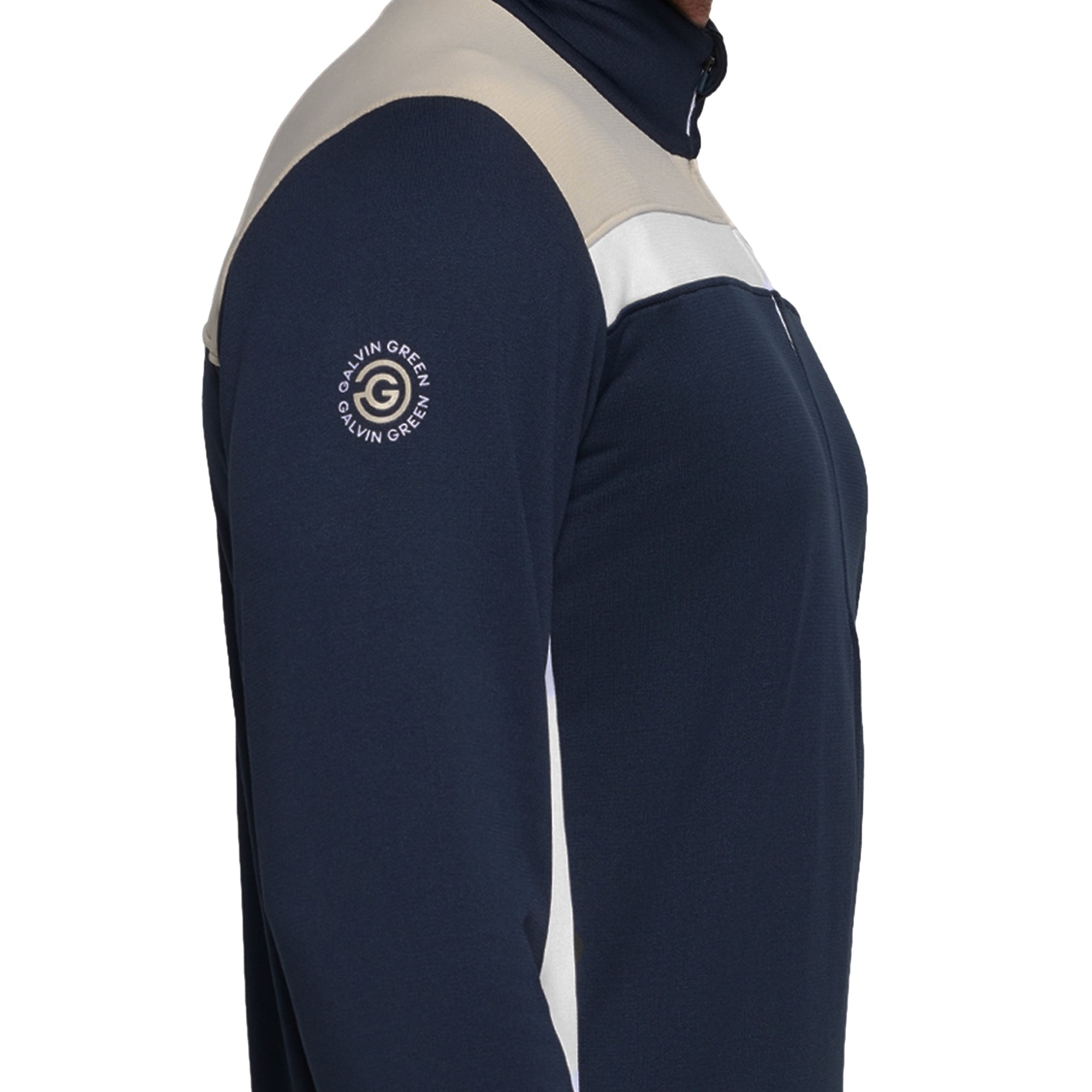 Galvin Green Dean Insula Golf Pullover - Sand/Navy/White 8704 - Function18