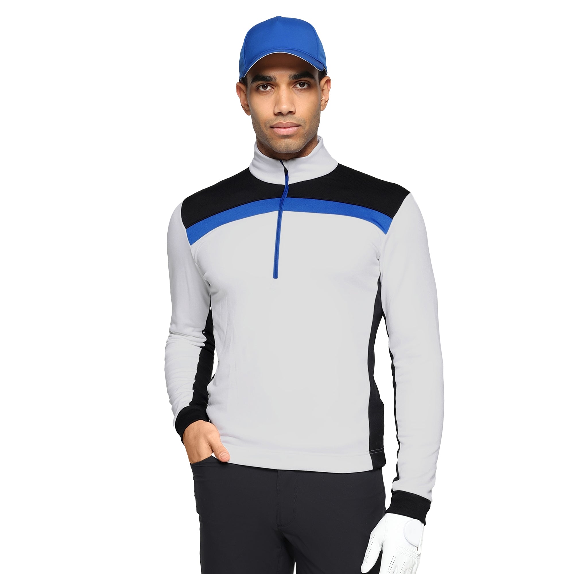 Galvin Green Dean Insula Golf Pullover - Black/White/Royal Blue 8743 ...