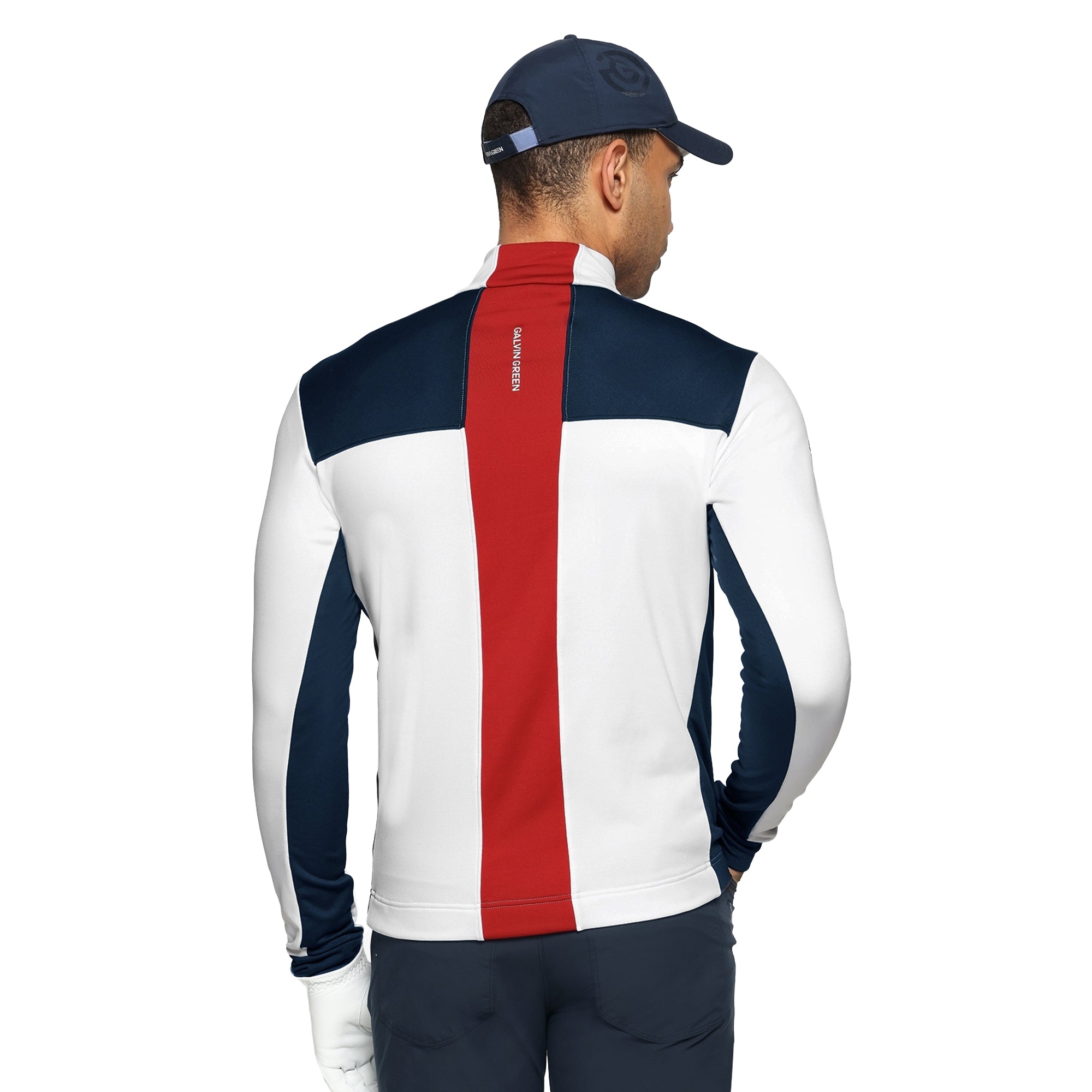 Galvin Green Dean Insula Golf Pullover - White/Navy/Red 8807 - Function18