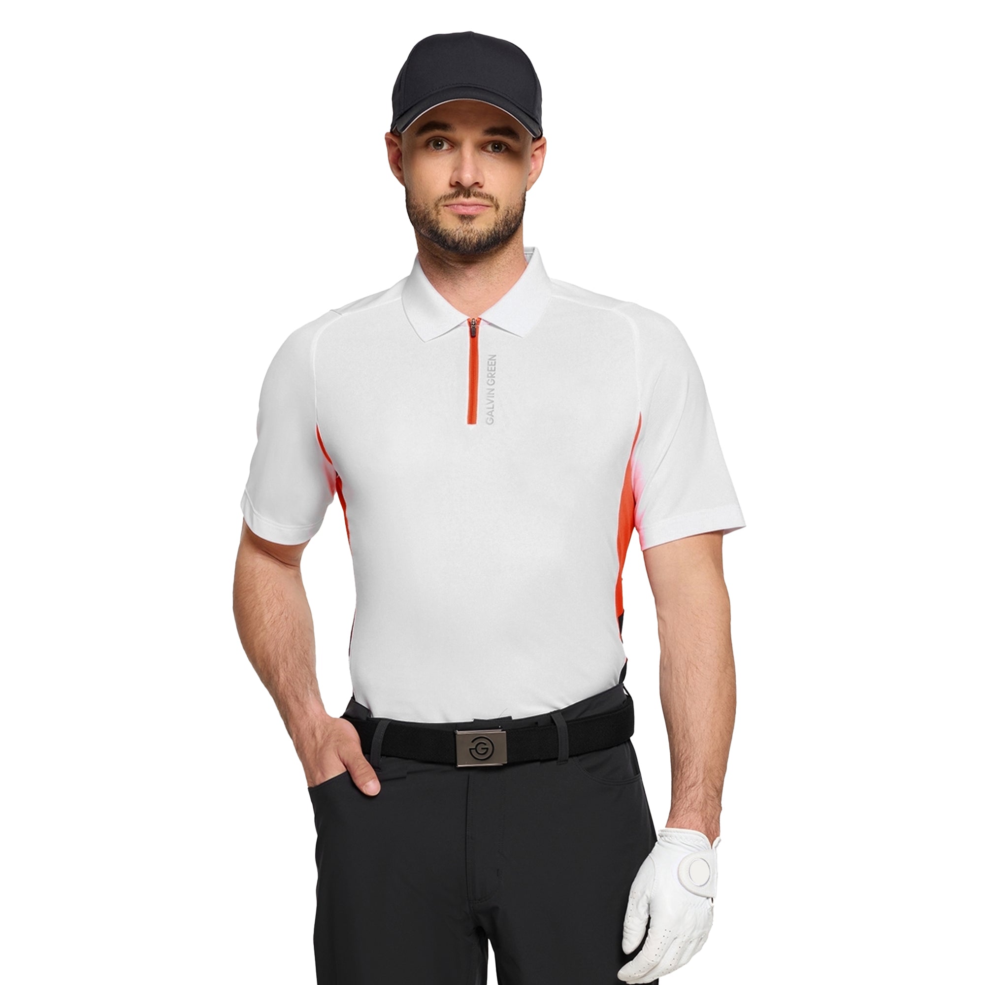 Galvin Green Marco Ventil8+ Golf Shirt - White/Black 9434 - Function18