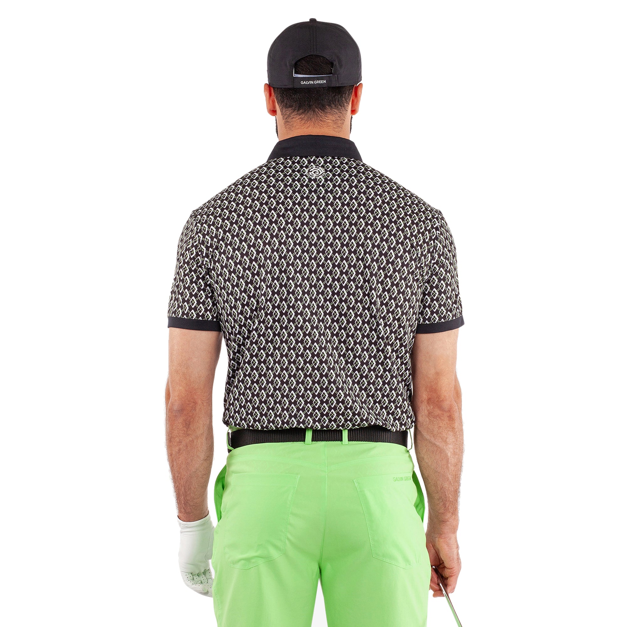 Galvin Green Maxwell Ventil8+ Golf Shirt - Black/Fresh Green 8810 ...