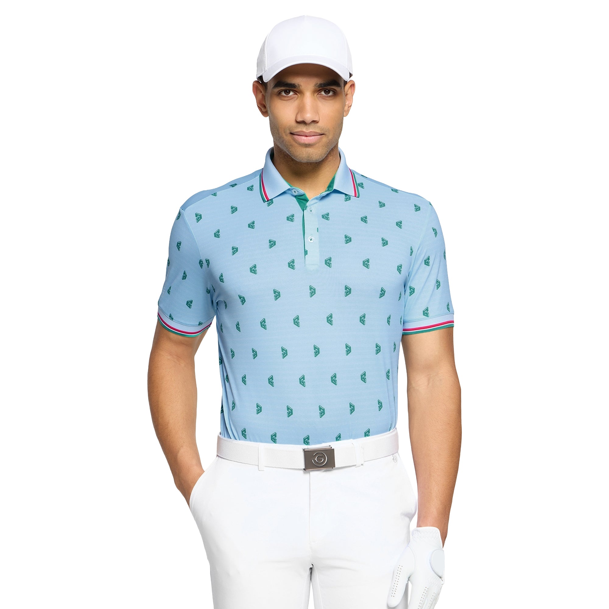 Galvin Green Mendez Ventil8+ Golf Shirt - Crystal Blue/Green 8730 ...