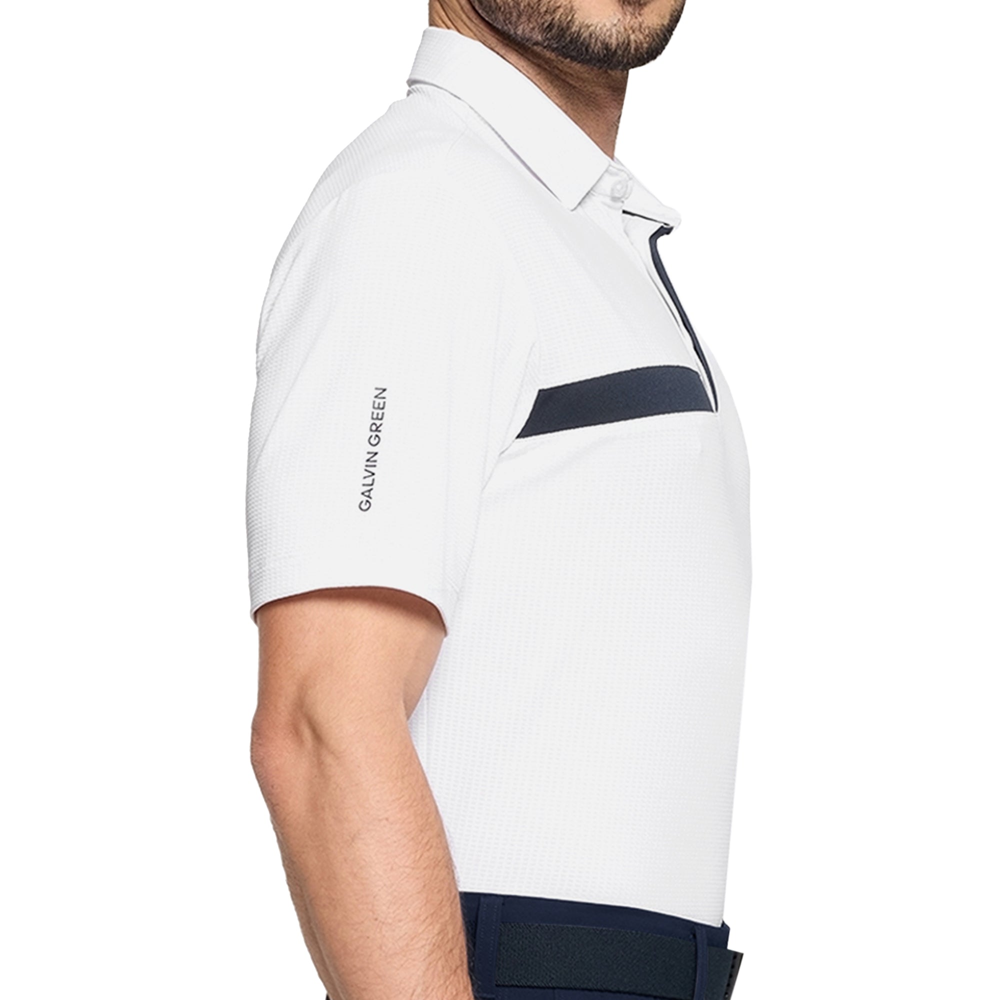 Galvin Green Morley Ventil8+ Golf Shirt - White/Navy 9996 - Function18