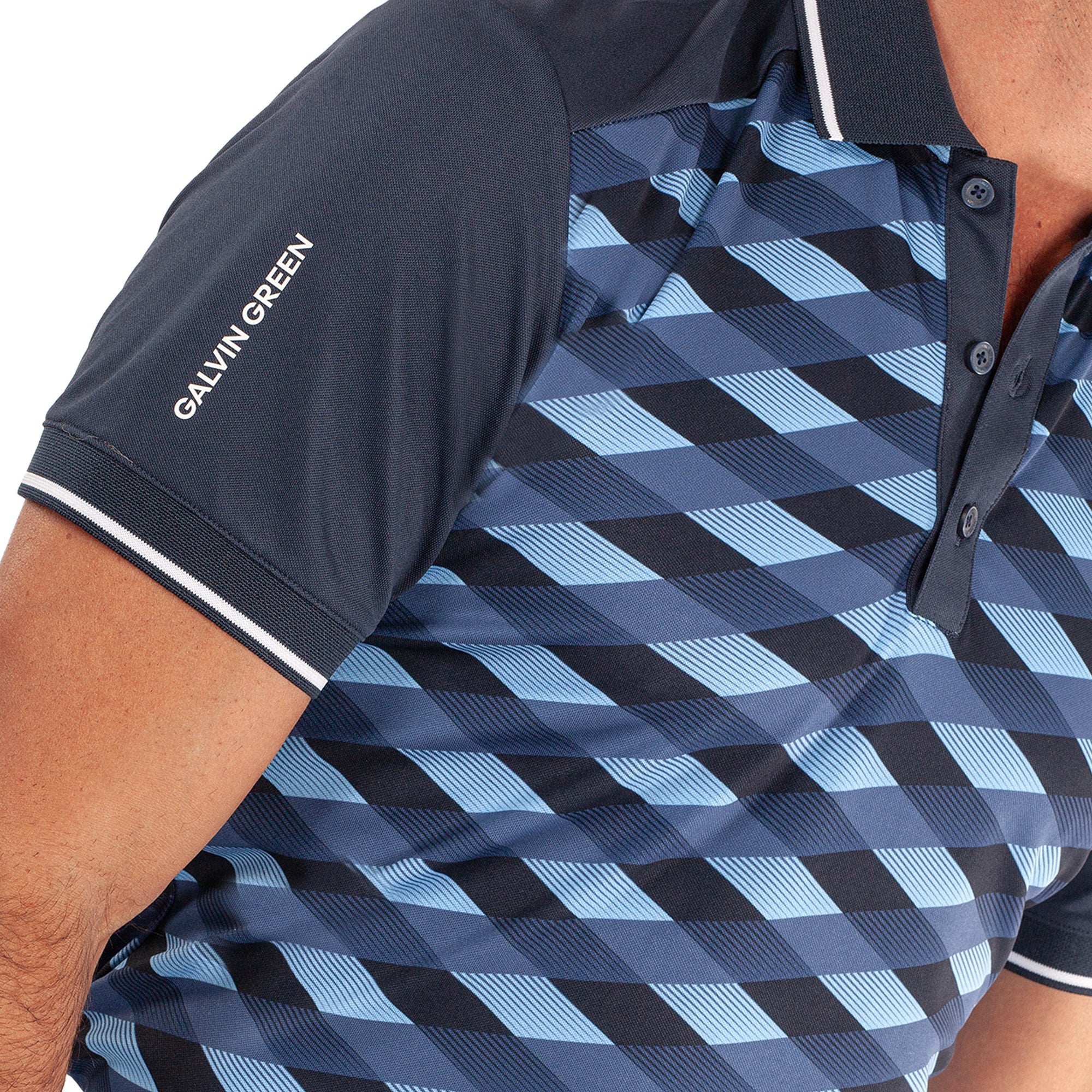 Galvin Green Marlon Ventil8+ Golf Shirt - Navy/Moonlight Blue 8811 ...