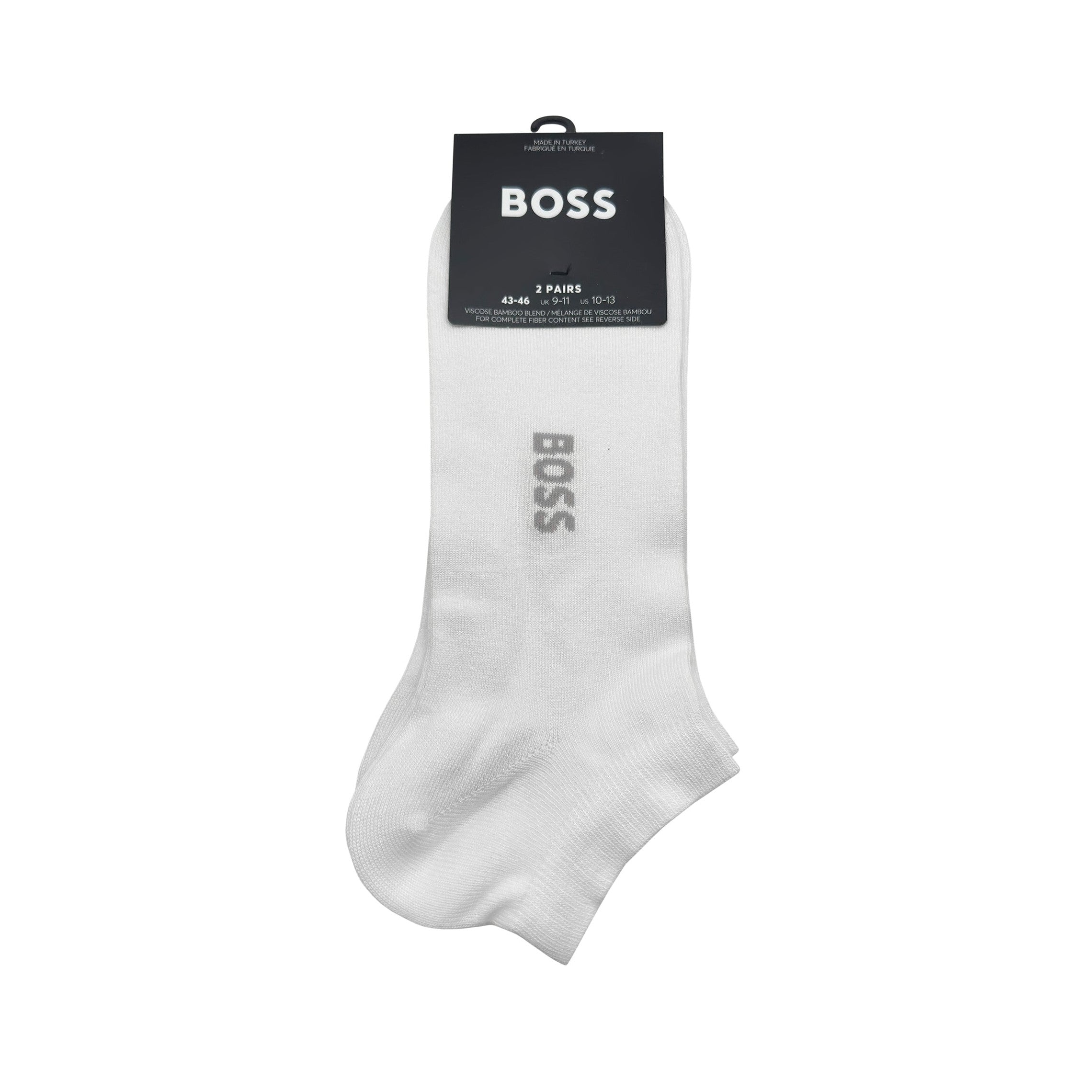 BOSS 2 Pair AS Logo Bamboo Ankle Socks - White 100 - 50538188-100 ...