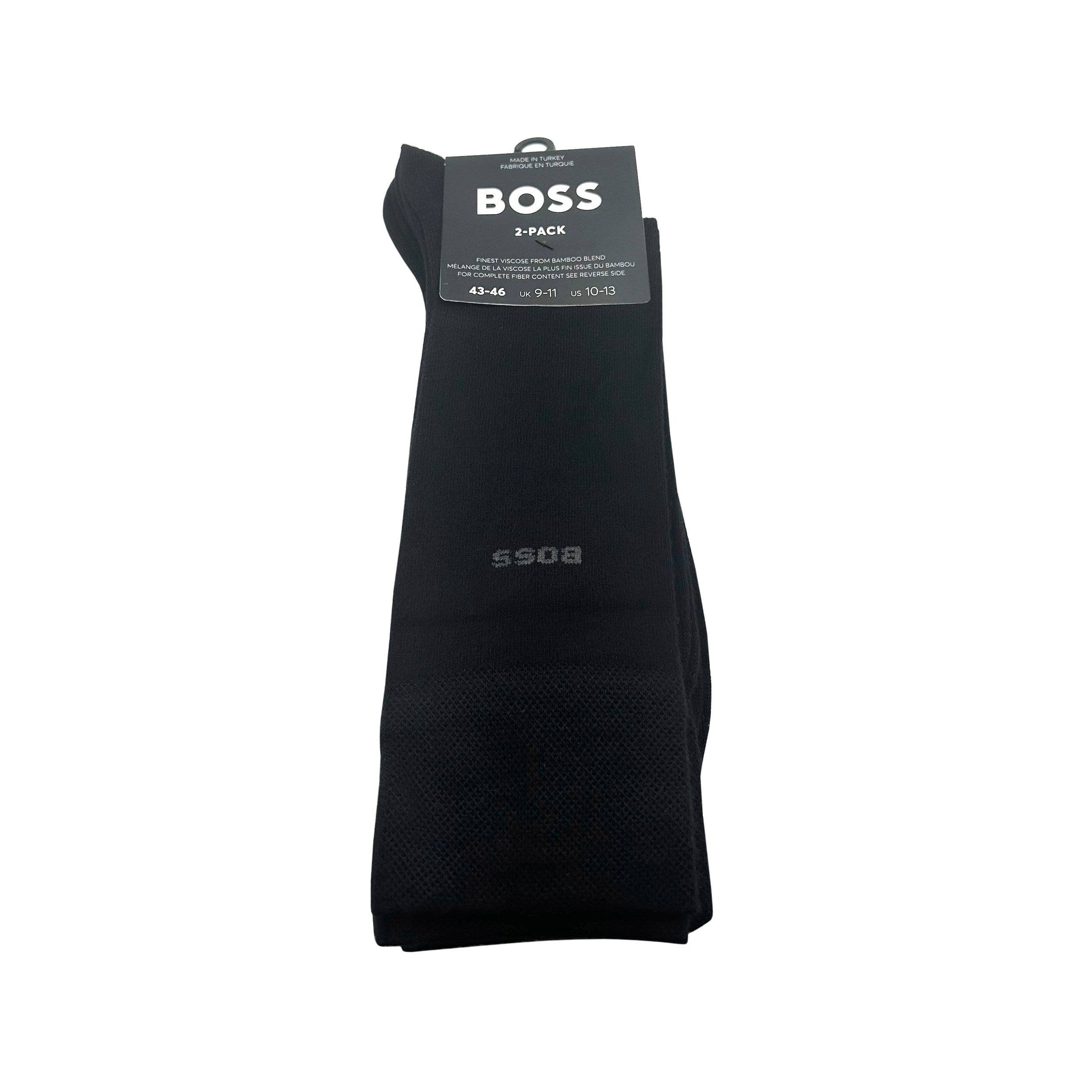 BOSS 2 Pair RS VI Bamboo Crew Socks 50491196 Black 001 | Function18