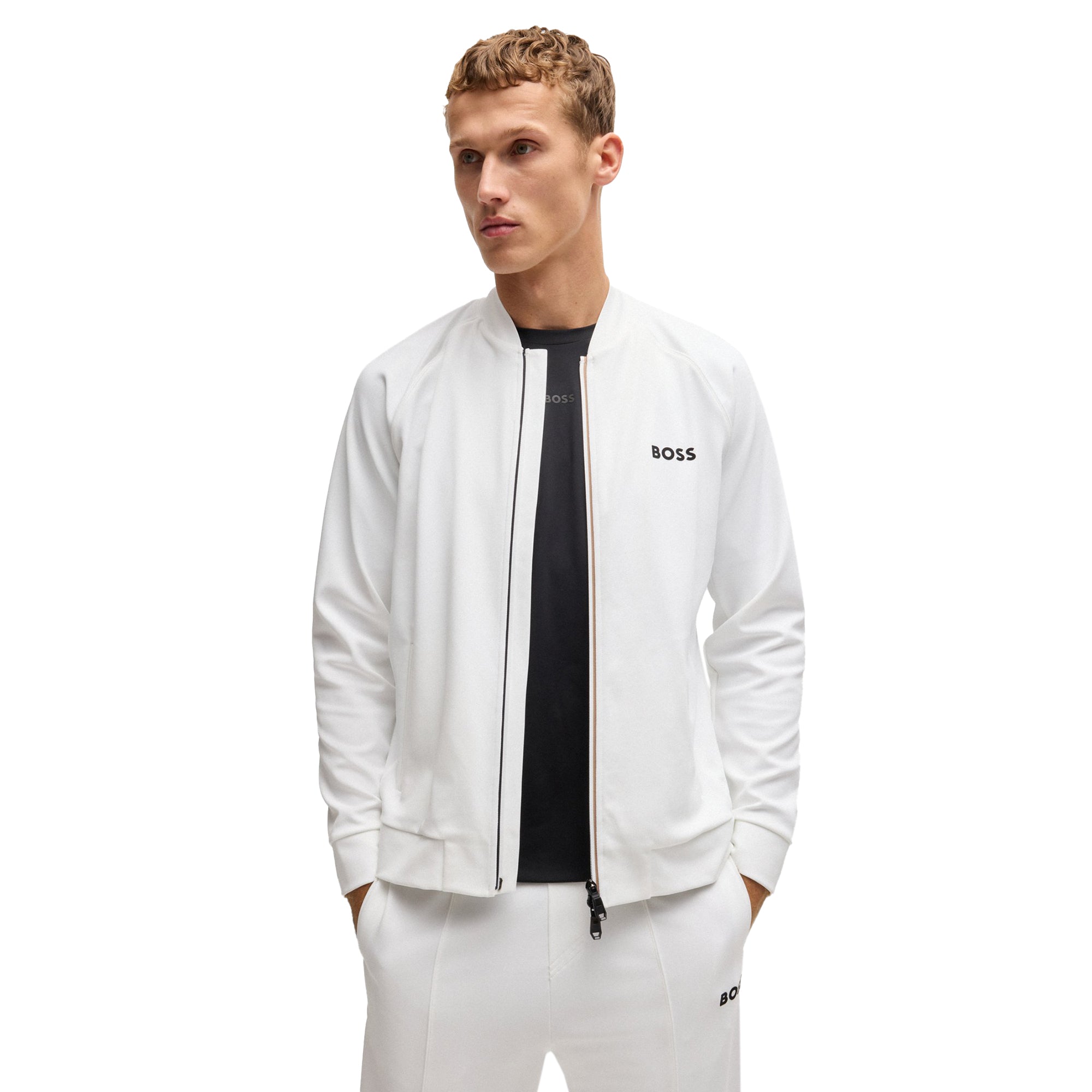 BOSS Samoo MB Full Zip Jacket - White 100 - 50530732-100 - Function18 ...