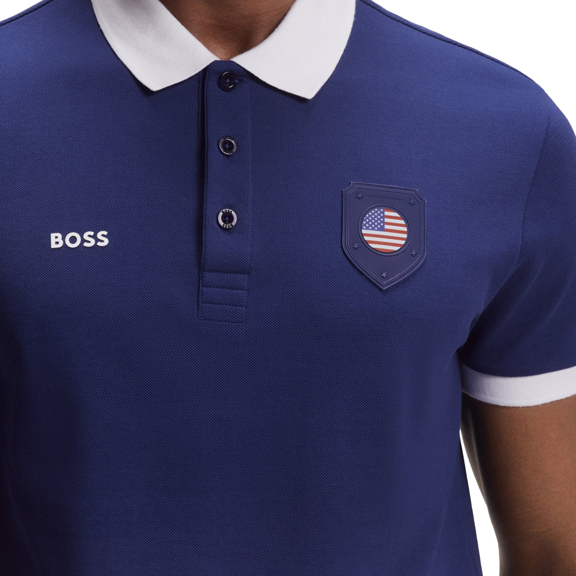 BOSS World Cup Lux Polo Shirt - Medium Blue 421 - 50559263-421 - Function18