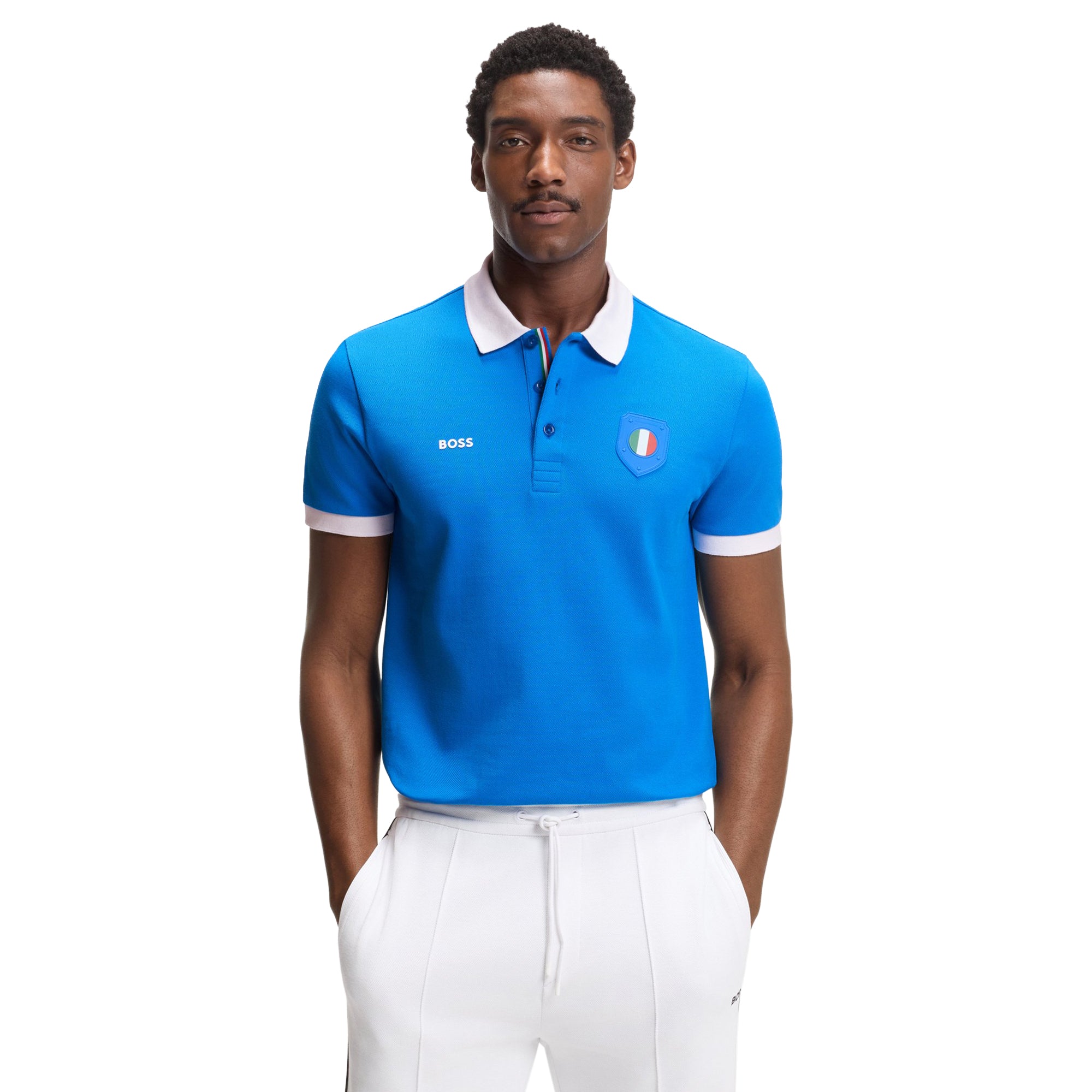 BOSS World Cup Lux Polo Shirt - Bright Blue 430 - 50559263-430 - Function18