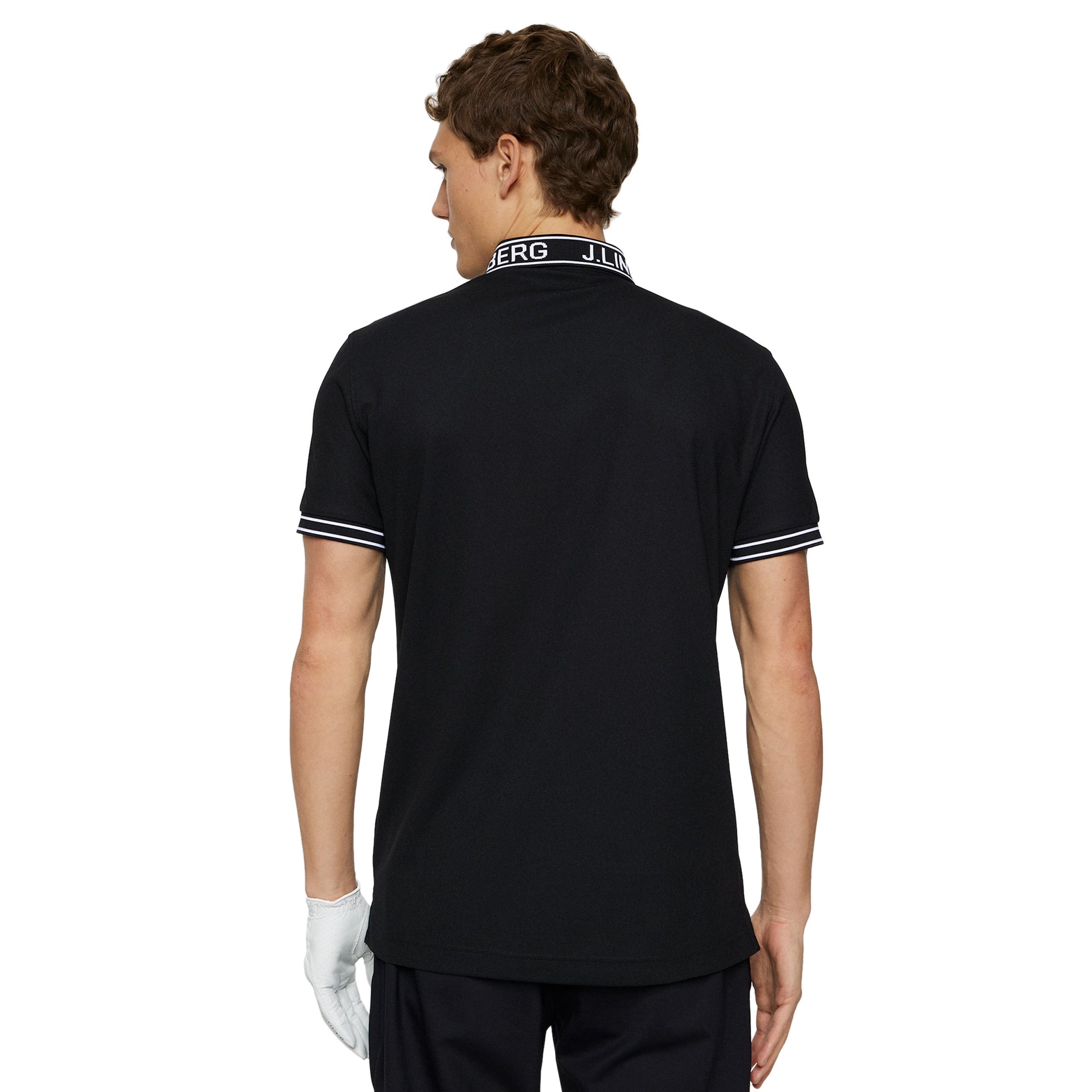 J.Lindeberg Golf Austin Polo Shirt SS25 - Black 9999 - GMJT11952-9999 ...