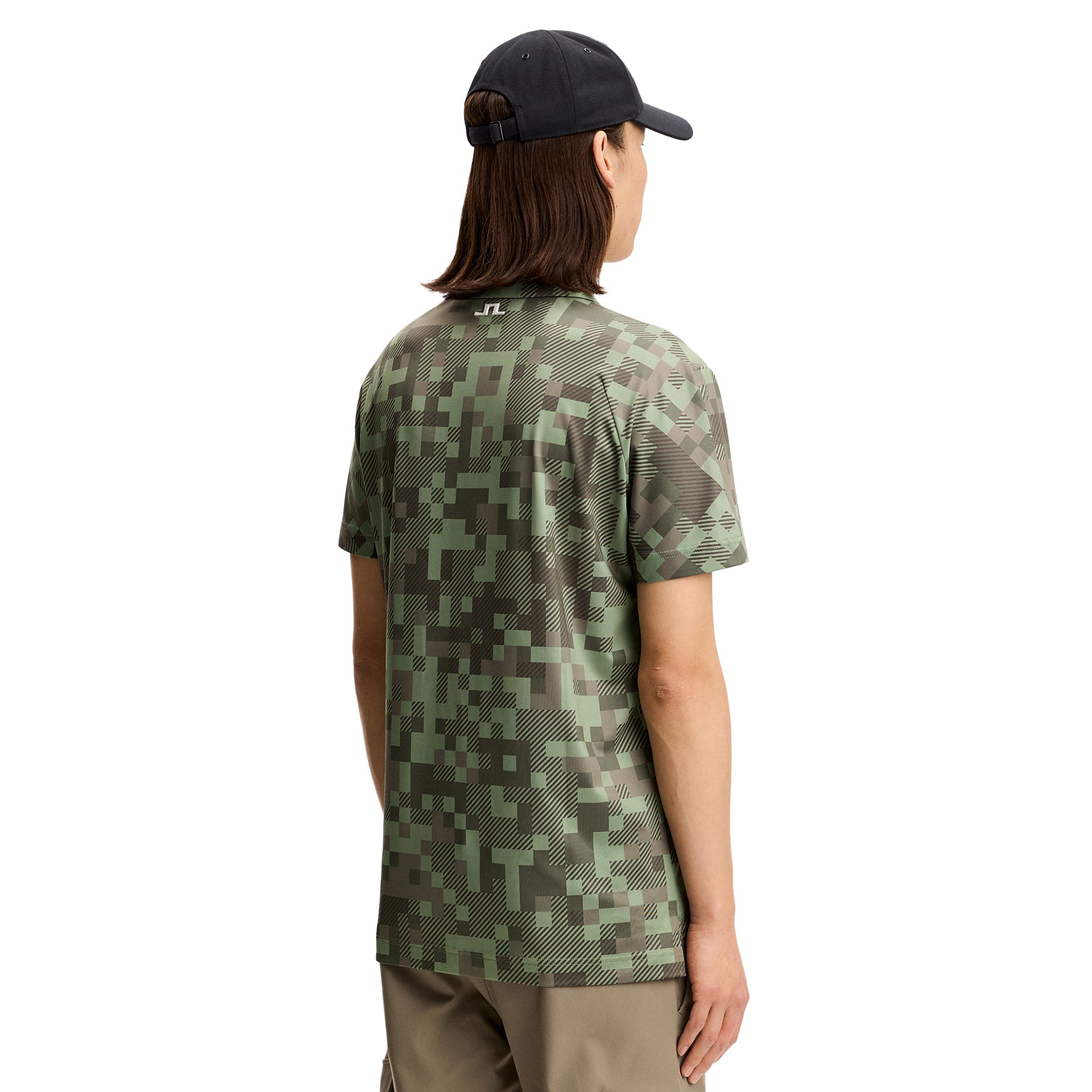J.Lindeberg Golf Dario Tour Print Polo Shirt SS26 - Tour 26 Tonal Green ...