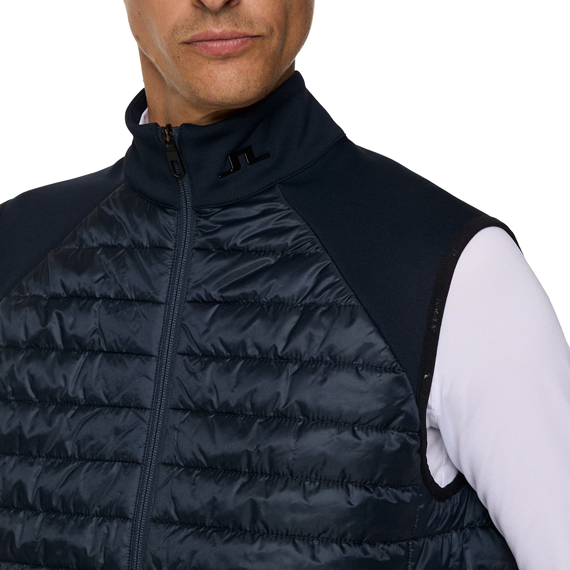 J.Lindeberg Golf Hayden Quilt Hybrid Vest FW25 - JL Navy 6855 ...