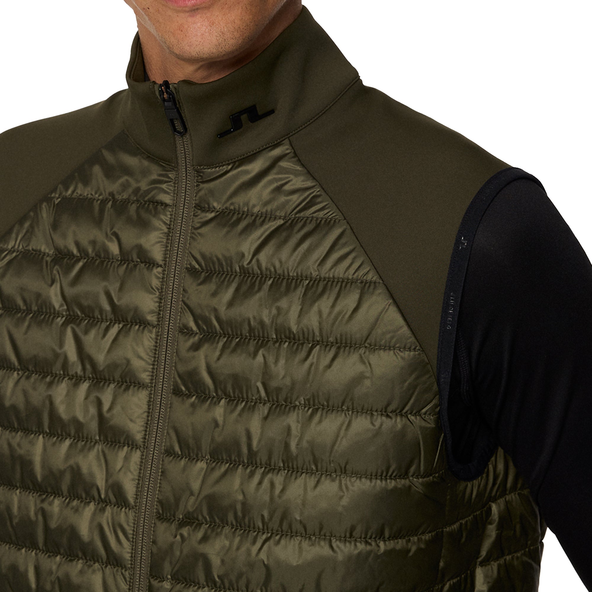 J.Lindeberg Golf Hayden Quilt Hybrid Vest FW25 - Forest Green M354 ...
