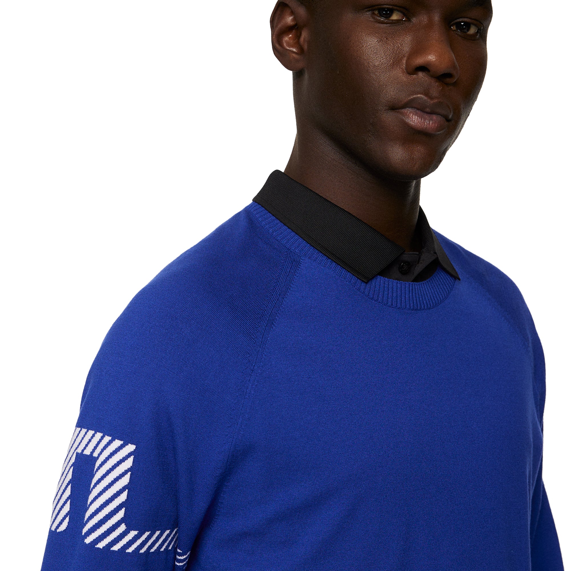 J.Lindeberg Golf Heath Knitted Sweater SS25 - Clematis Blue O356 ...