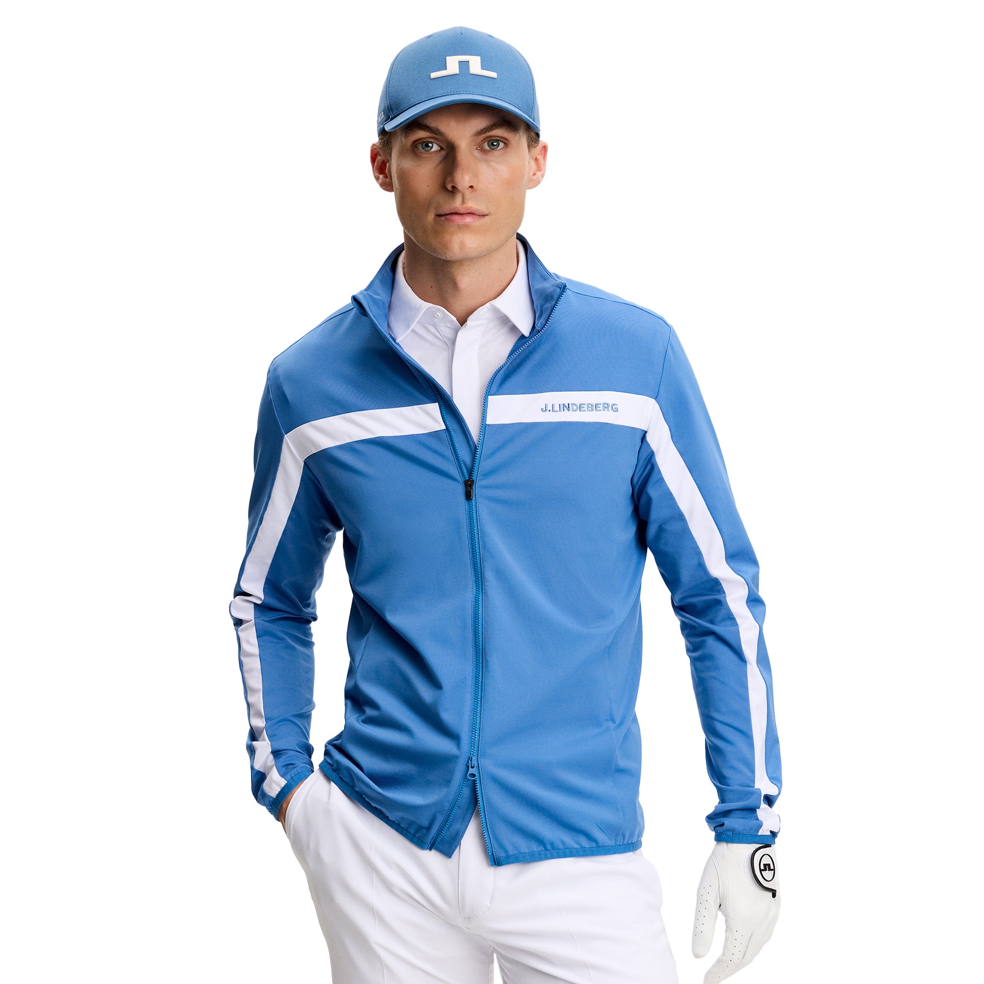 J.Lindeberg Golf Jarvis Mid Layer Jacket SS26 - Federal Blue O228 ...