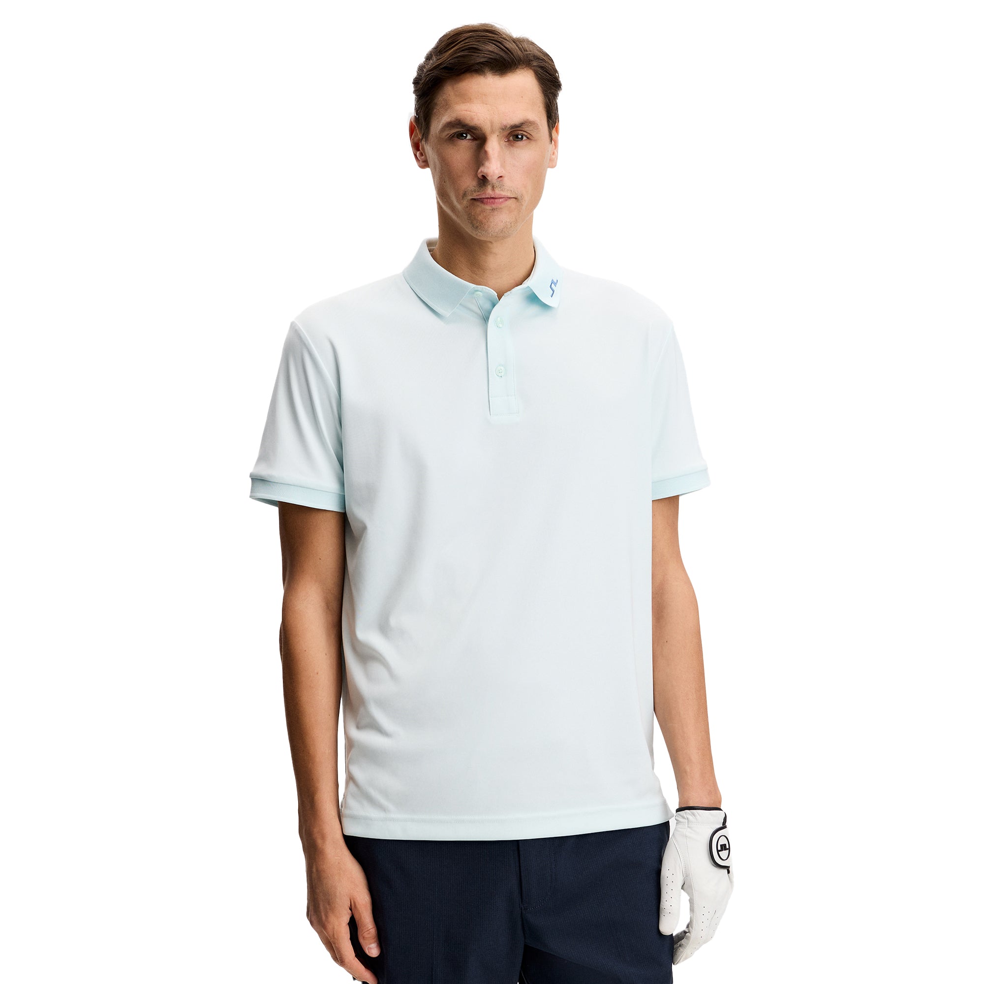 J.Lindeberg Golf KV Print Polo Shirt SS26 - Paradise Sky Light O587 ...