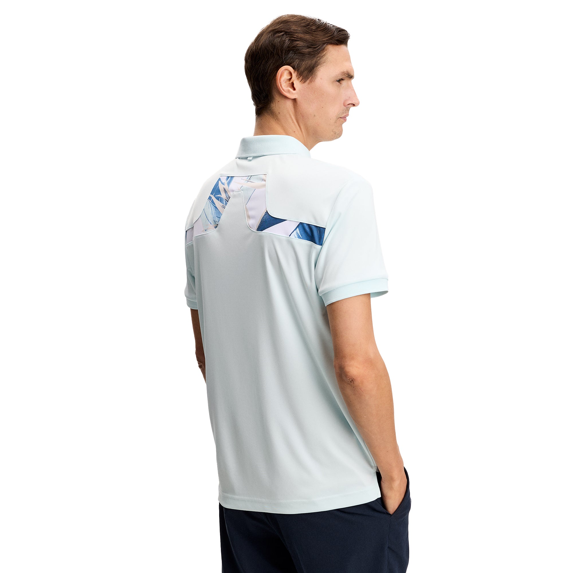 J.Lindeberg Golf KV Print Polo Shirt SS26 - Paradise Sky Light O587 ...
