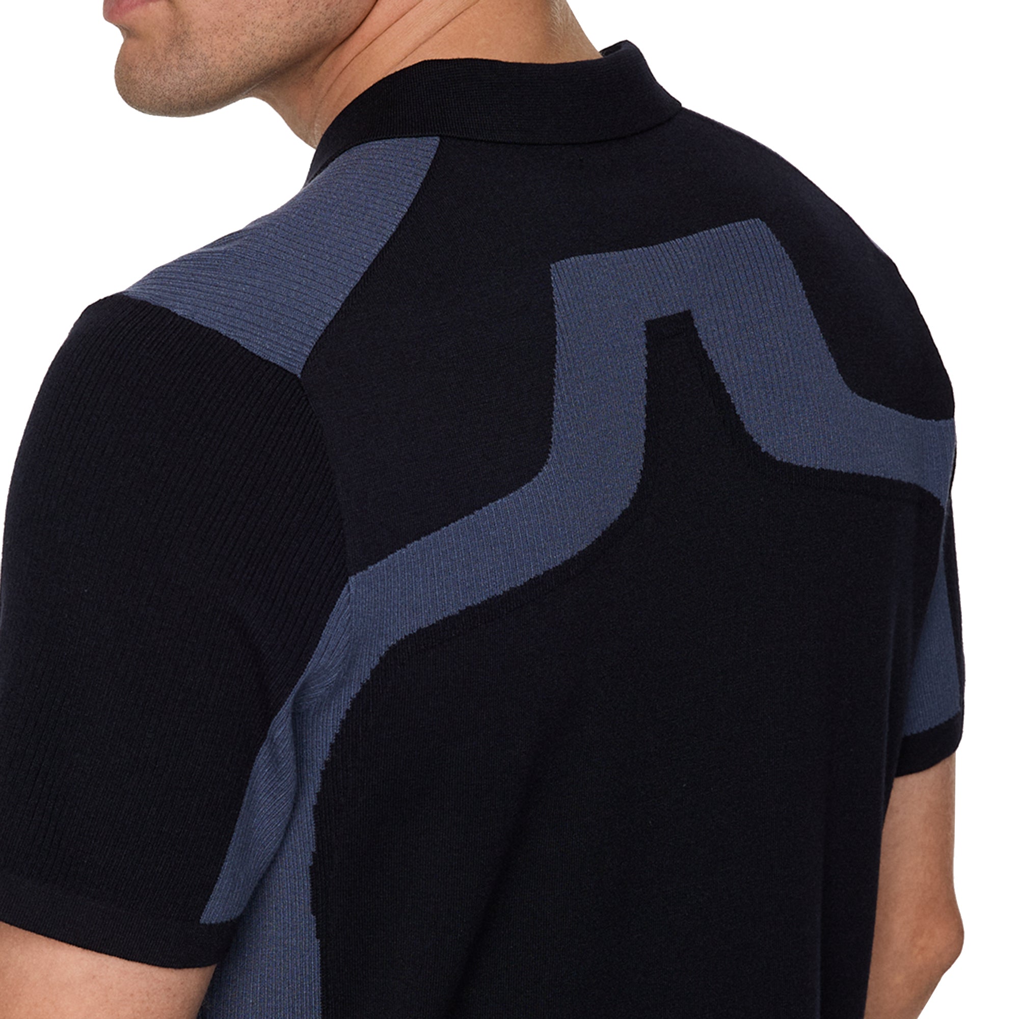 J.Lindeberg Golf Ruben Knitted Polo Shirt FW25 - JL Navy 6855 ...