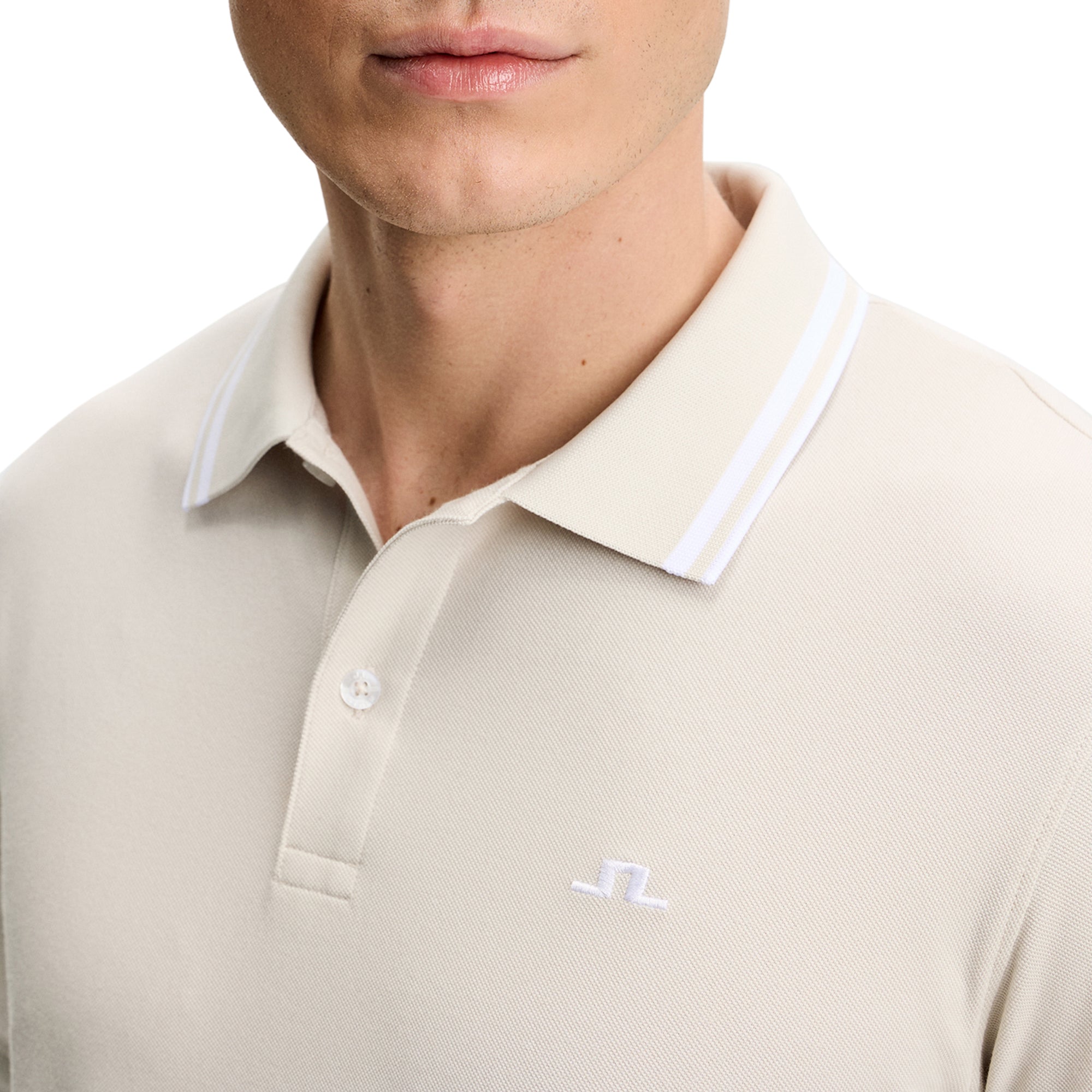 J.Lindeberg Joey Tipping Polo Shirt SS26 - Moonbeam U029 - BMJT15739 ...