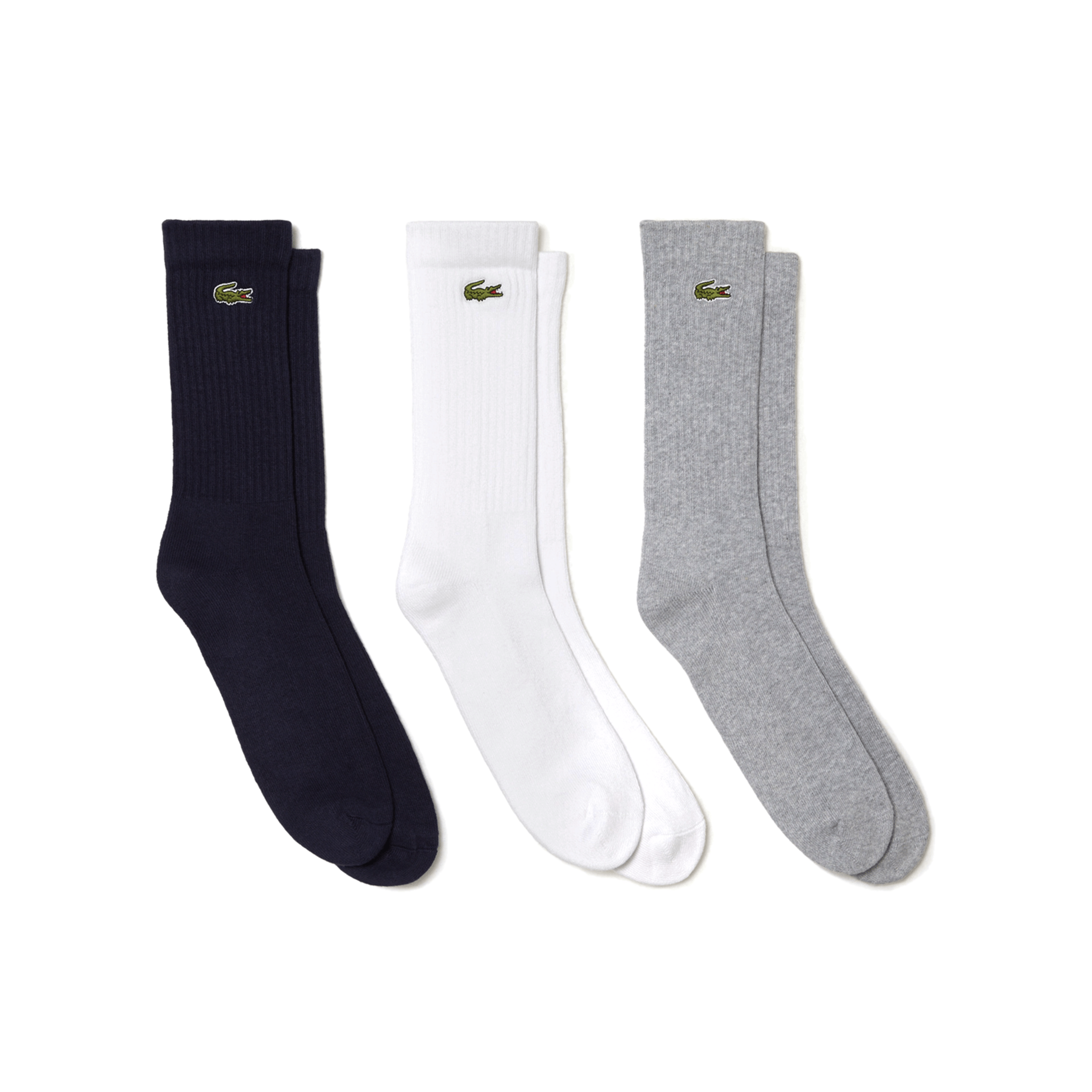 Lacoste 3 Pack Crew Cut Socks RA4182 Grey TYA | Function18