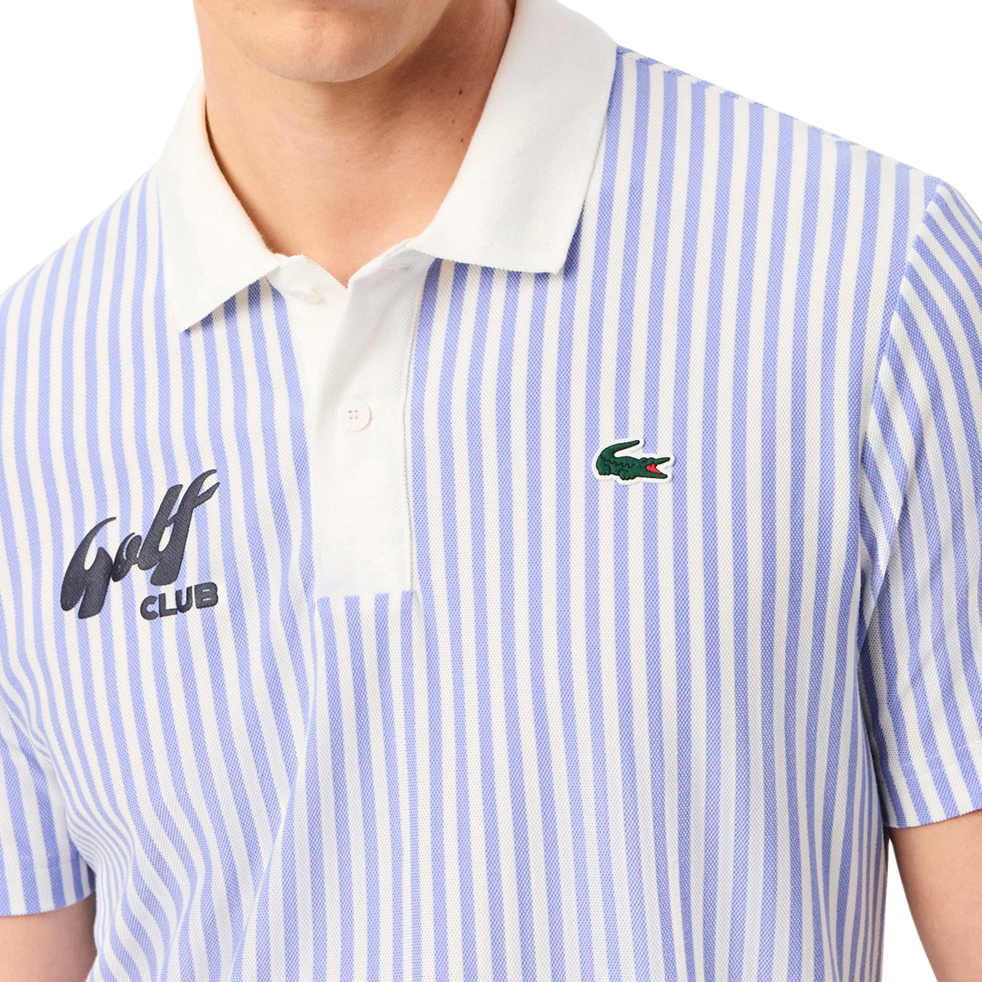 Lacoste Striped Golf Polo Shirt - Blue/White A7I - DH4803-A7I - Function18