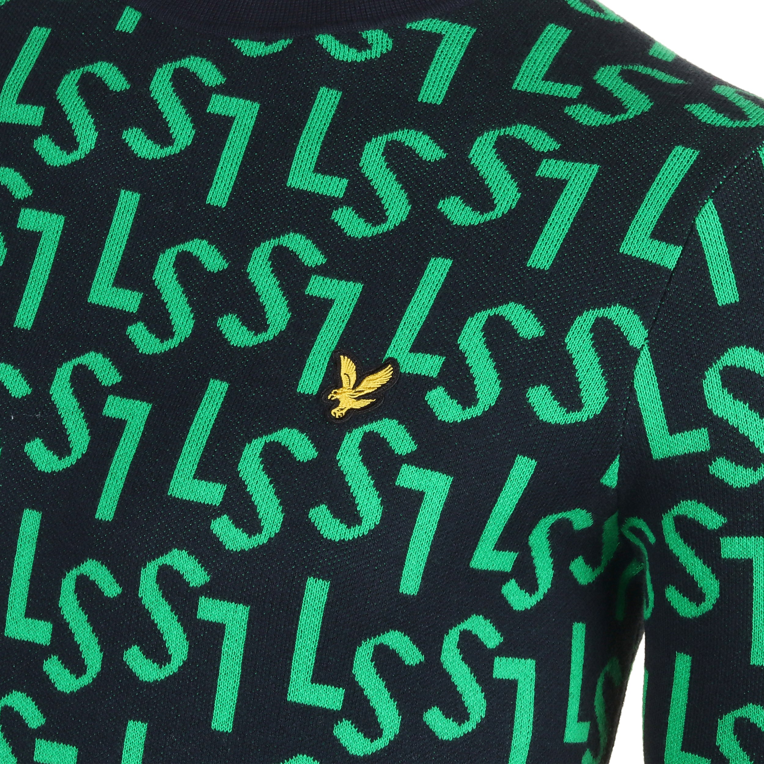 Lyle & Scott Golf Monogram Knitted Crew Neck - Dark Navy Z271 - KN2065G ...