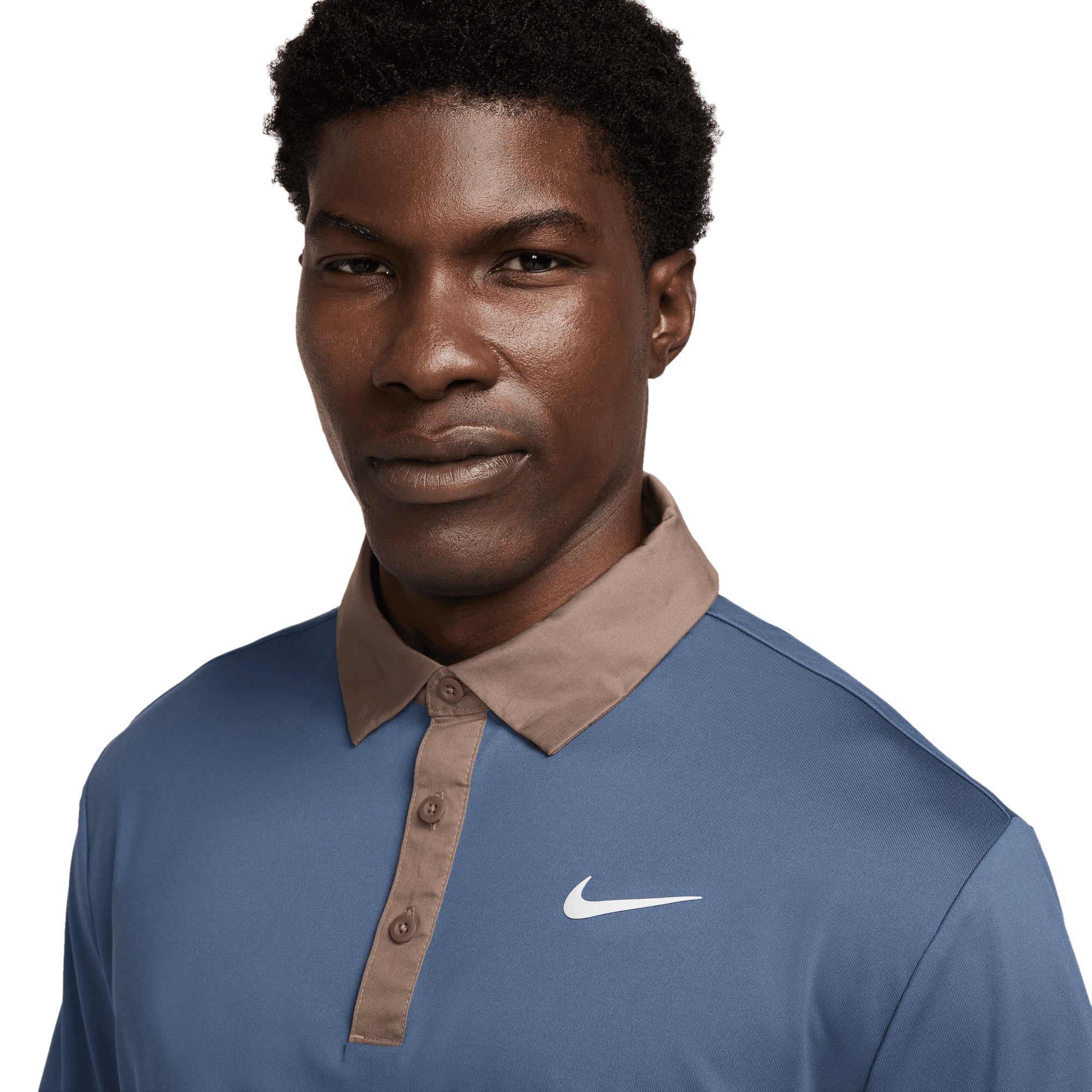 Nike Golf Dri-Fit Tour Contrast Shirt - Diffused Blue/Mink Brown 491 ...