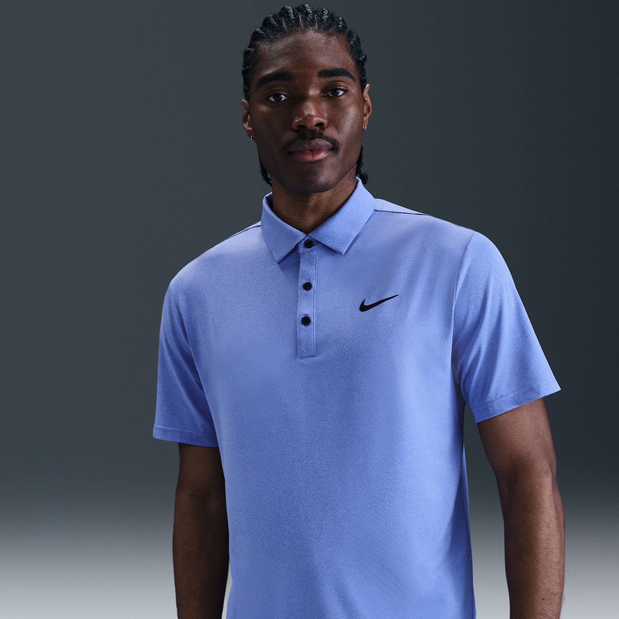 Nike Golf Dri-Fit Tour Heather Shirt - Comet Blue 411 - FZ7473 - Function18