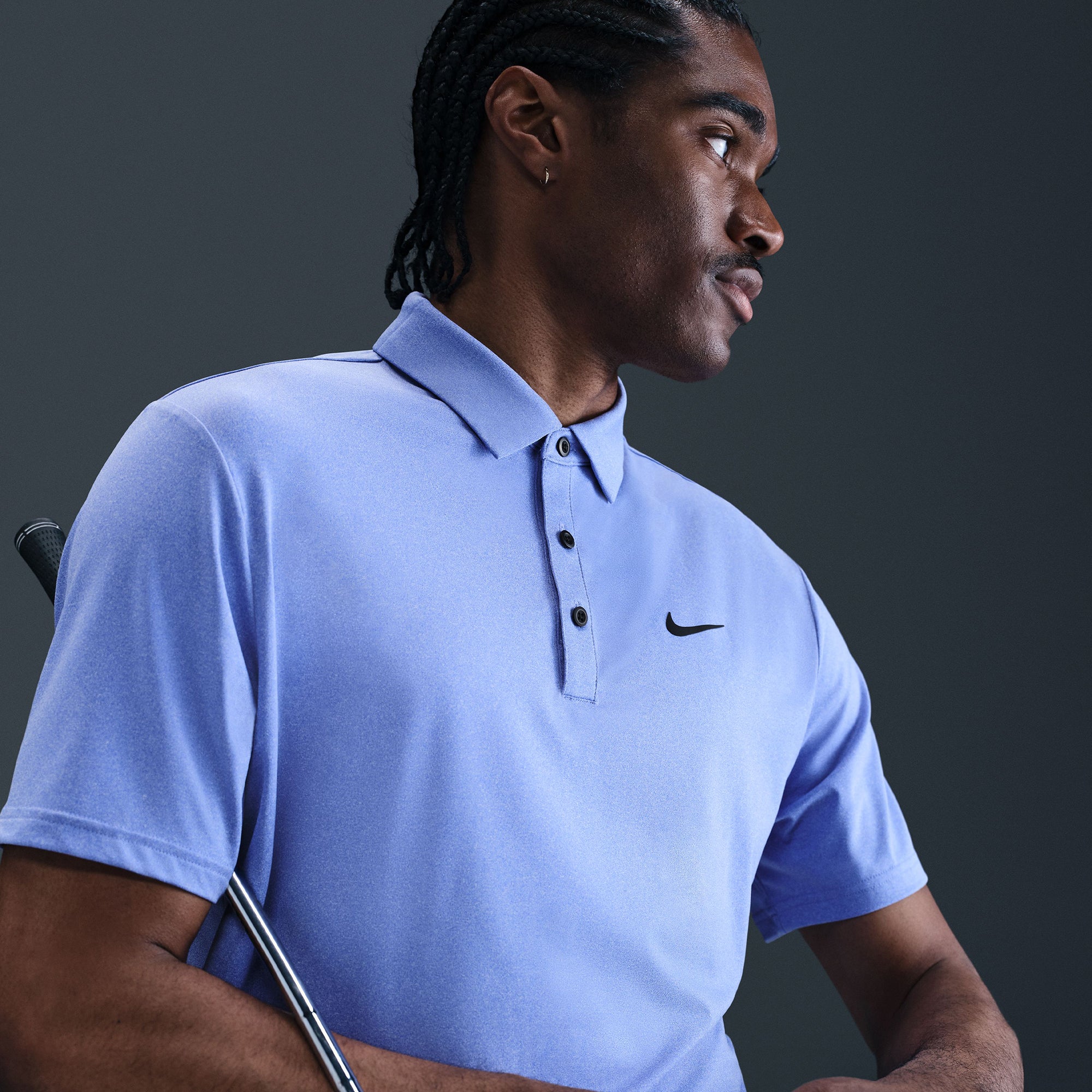 Nike Golf Dri-Fit Tour Heather Shirt - Comet Blue 411 - FZ7473 - Function18