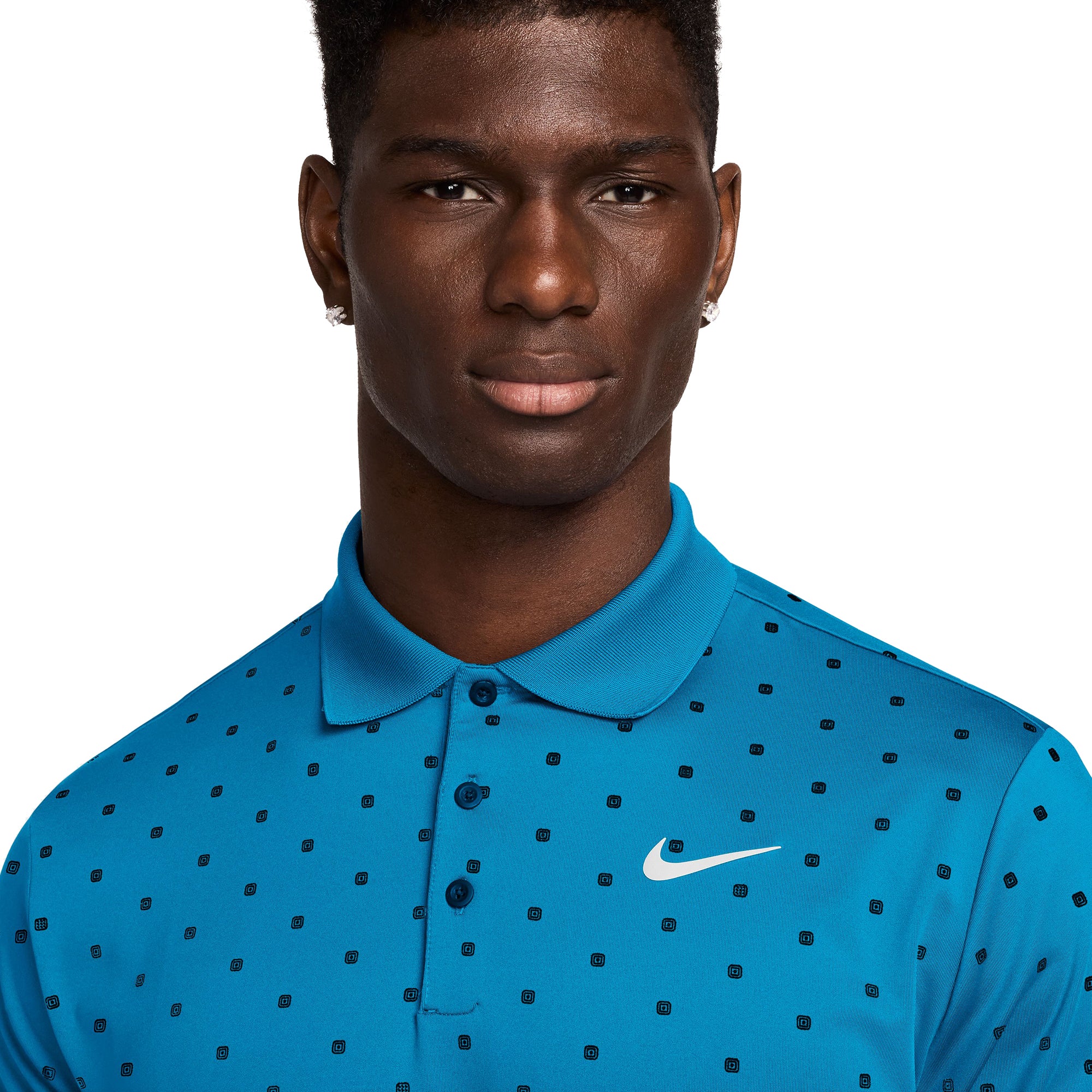 Nike Golf Dri-Fit Tour Print Shirt - Laser Blue 430 - FZ7483 ...