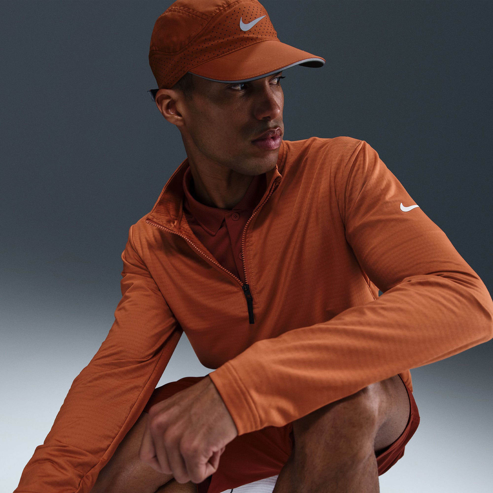 Nike Golf Dri-Fit Victory Half Zip - Desert Orange 802 - FD5837 ...